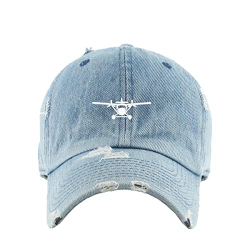 Sea Plane Vintage Baseball Cap Embroidered Cotton Adjustable Distressed ...