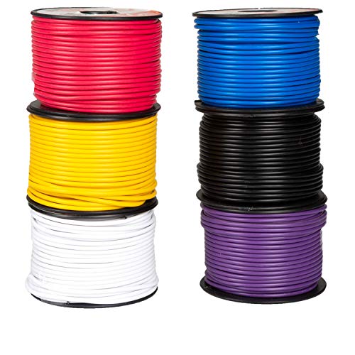 16 Gauge Automotive Wire - Multiple Quantities of Assorted Colors -100 ...