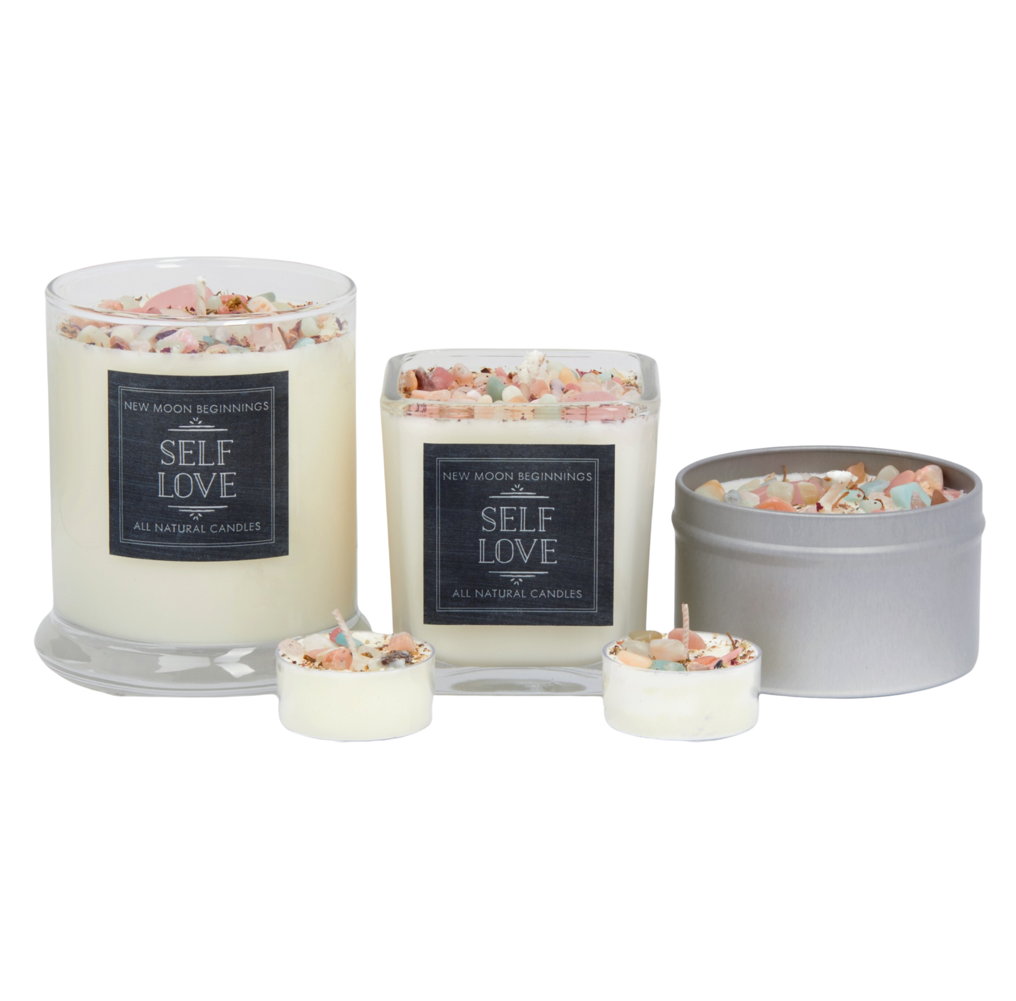 Self Love Candle by New Moon Beginnings, Ritual Intention Crystal ...