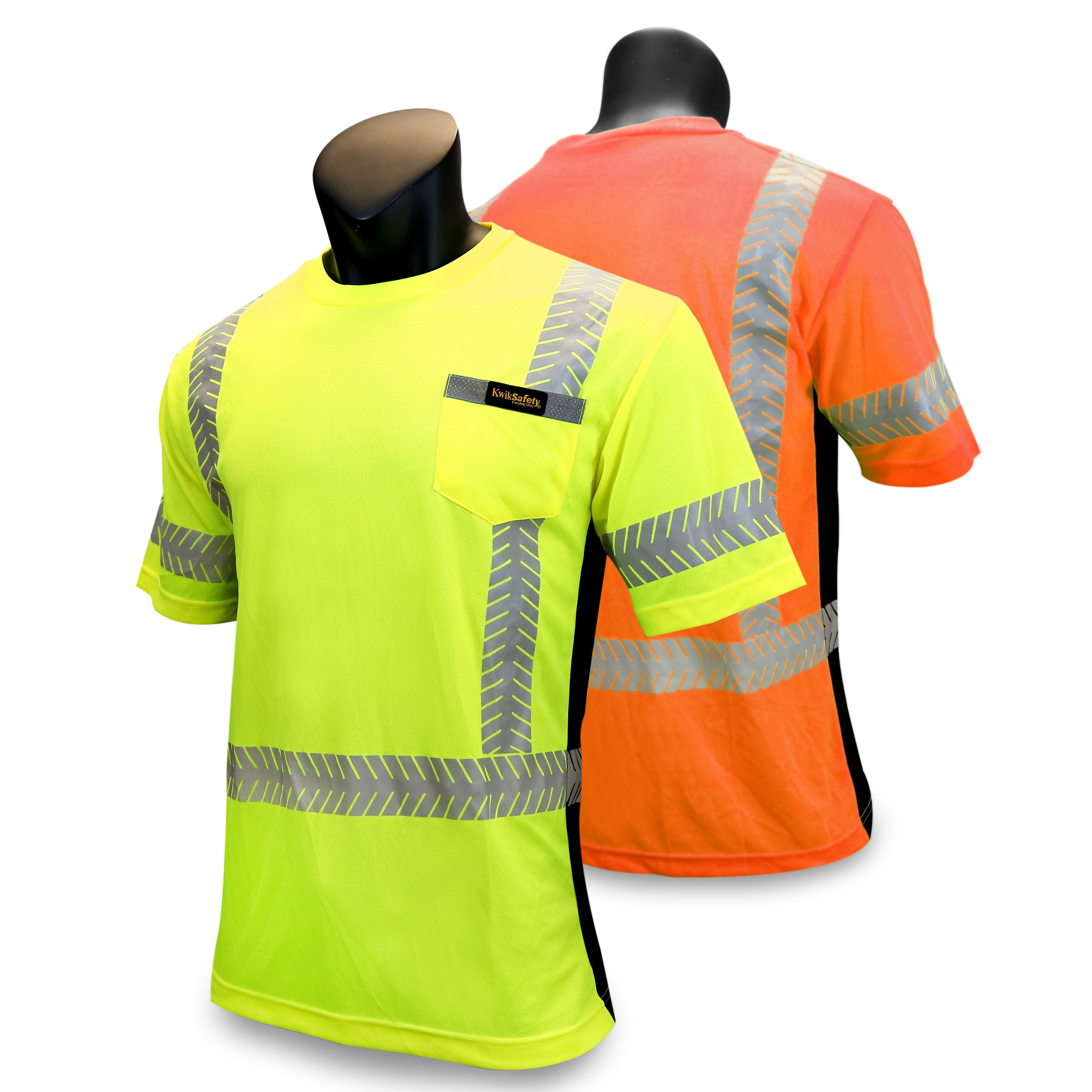 KwikSafety DISCOVERY Hi Vis Reflective ANSI Class 2 Short Sleeve Safety ...