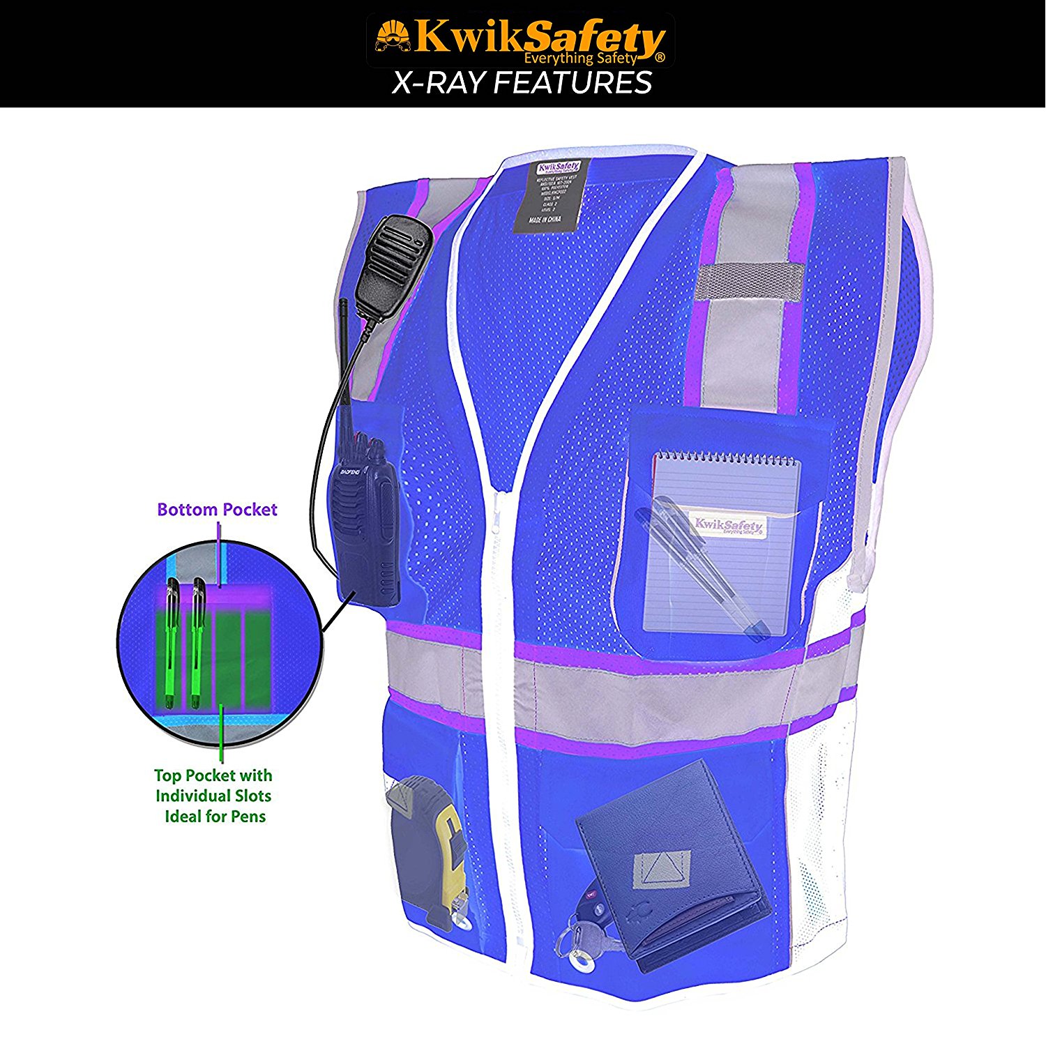 KwikSafety CLASSIC Hi Vis Reflective ANSI PPE Surveyor Class 2 Safety ... KwikSafety CLASSIC Hi Vis Reflective ANSI PPE Surveyor Class 2 Safety ...