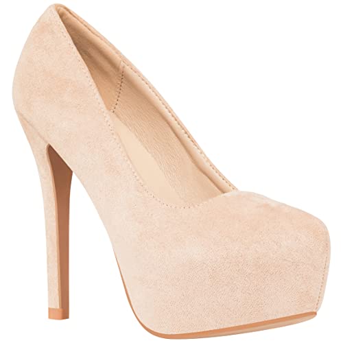 ILLUDE Women's High Heel Pump Closed Toe Platform Heels Pumps Shoes ...