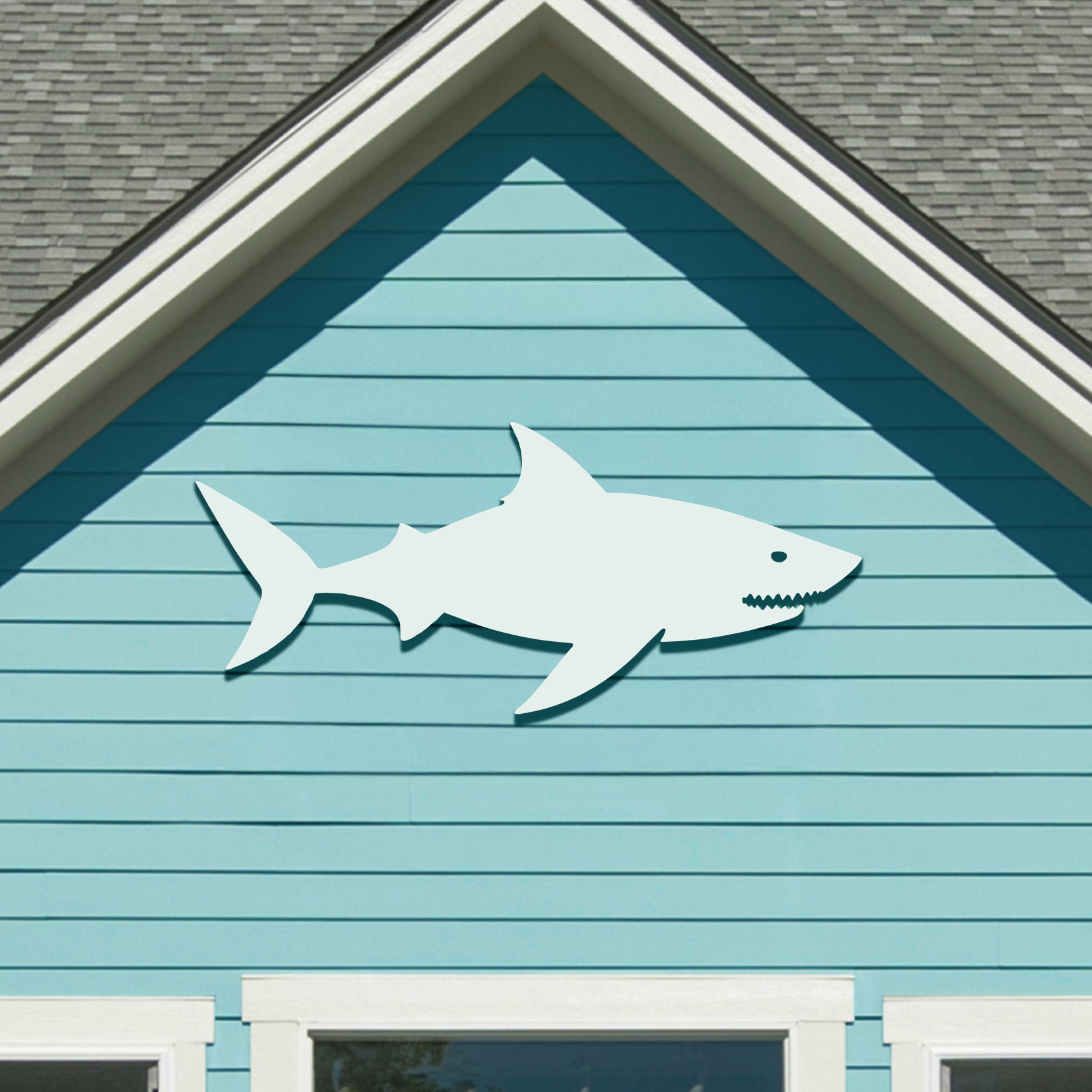 Outdoor Shark Wall Art, Beach House Sign, Shark Decor, for Fence, Shed ...