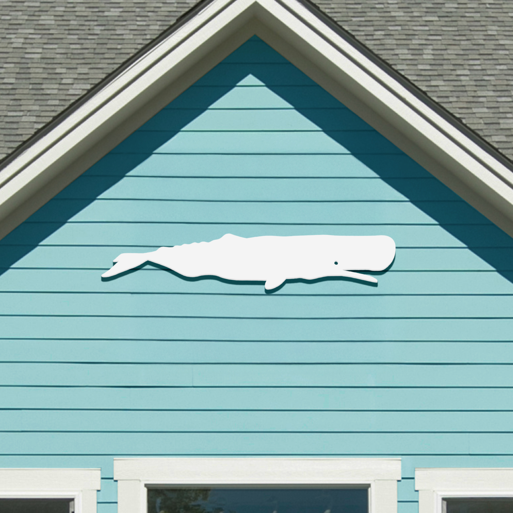 Outdoor Whale Wall Art, Nautical Beach House Decoration, PVC Whale Sign ...
