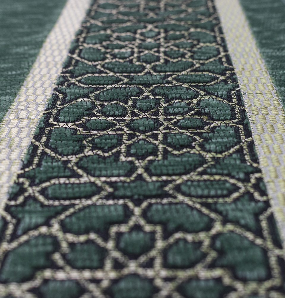 Modefa Turkish Chenille Embroidered Thin Islamic Prayer Mat - Arabesque ...