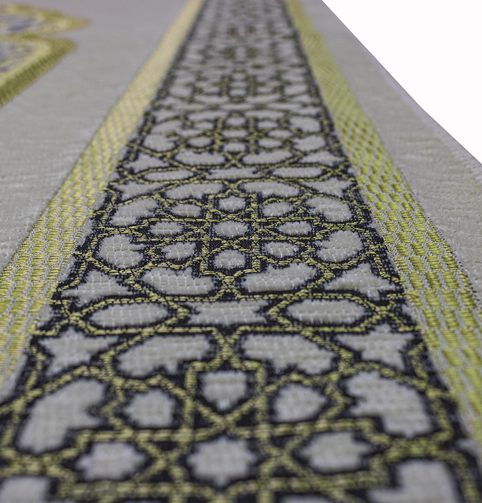 Modefa Turkish Chenille Embroidered Thin Islamic Prayer Mat - Arabesque ...