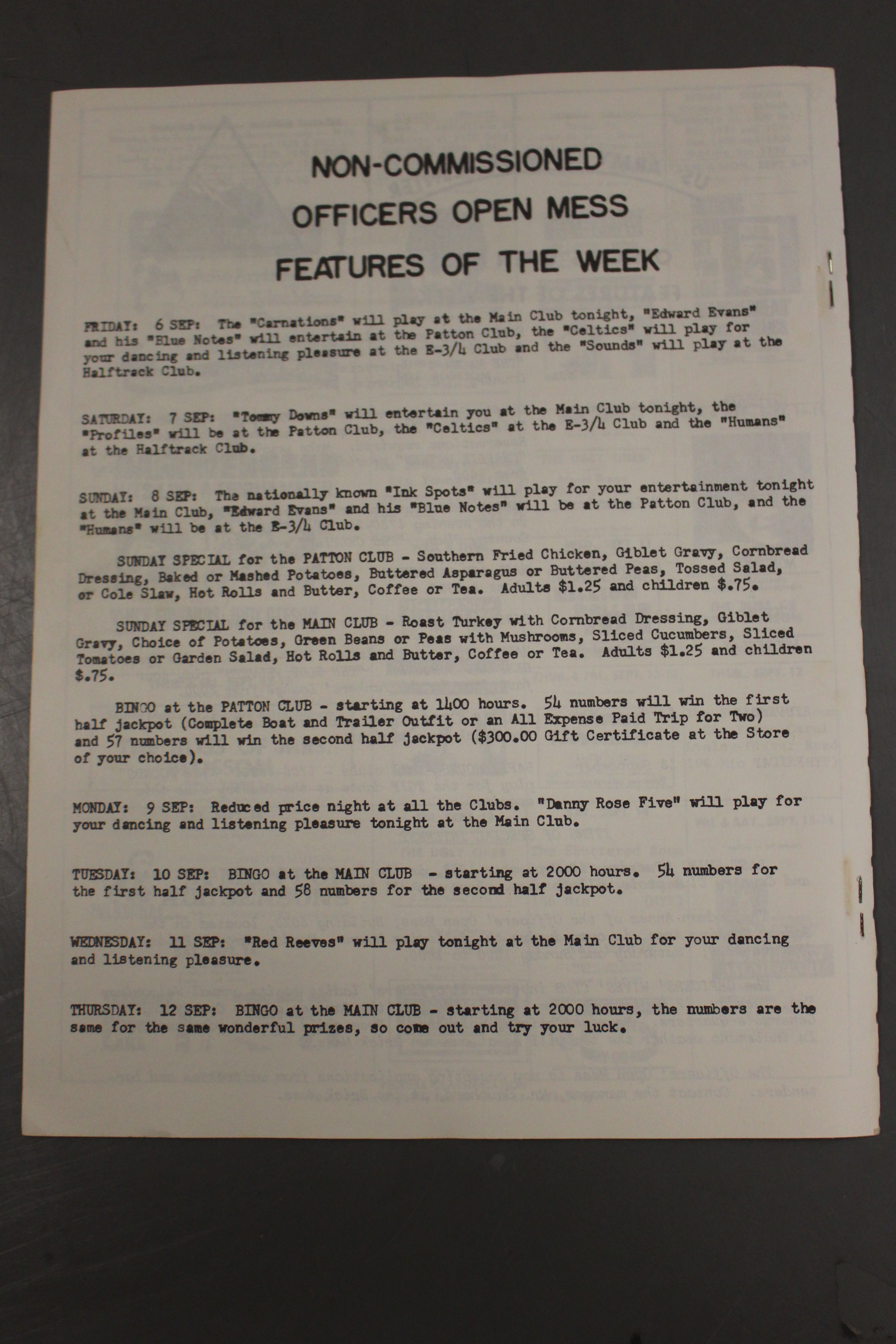US Army Armor Center Daily Bulletin Official Notices, September 1968 | eBay