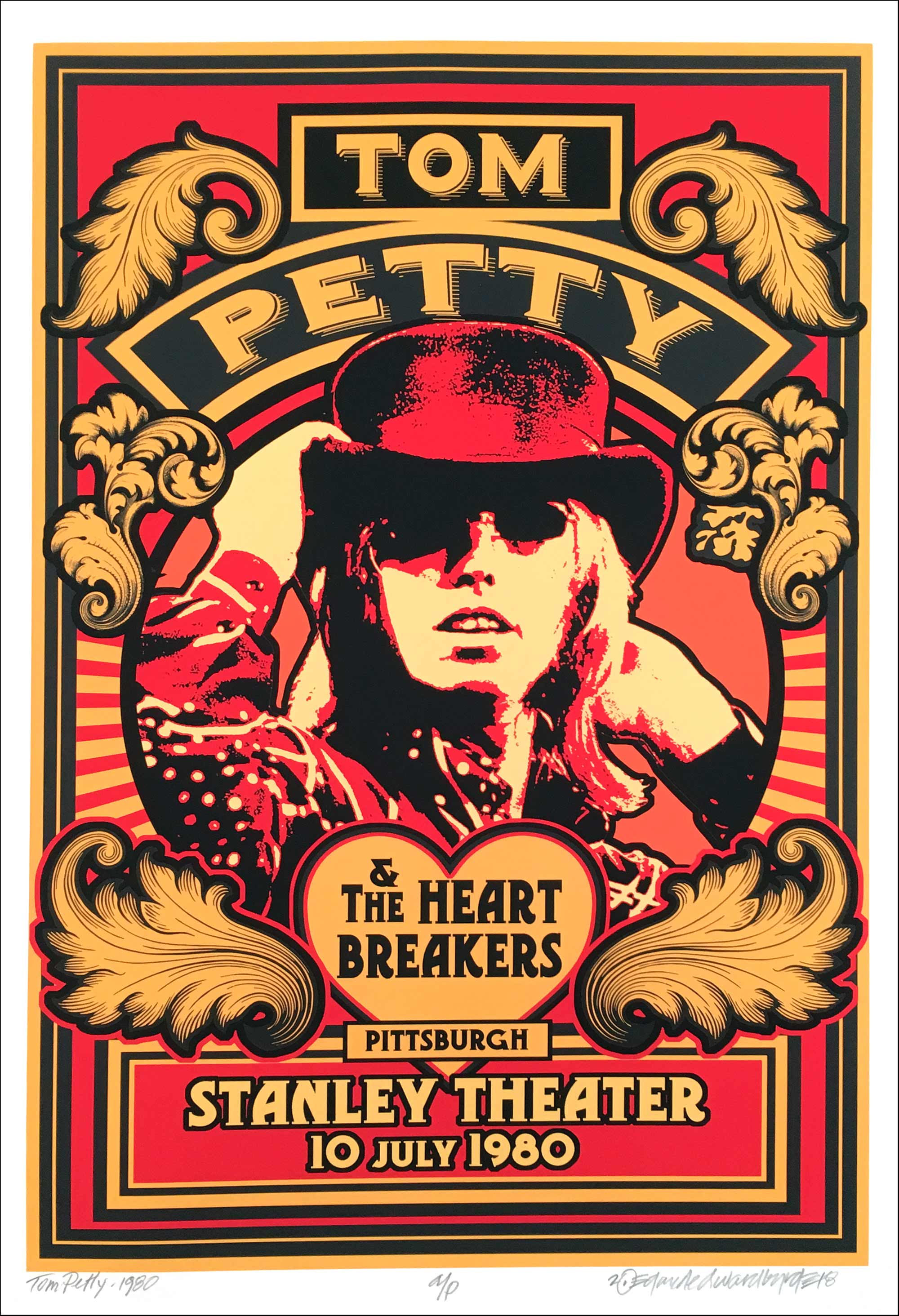 Tom Petty Poster Historic Stanley Theater Pittsburgh 1980 New S/N David ...