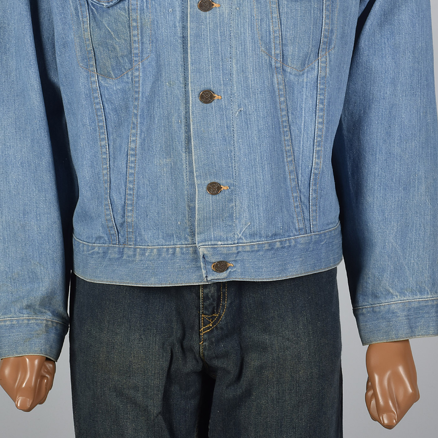 45R 1970s Mens Wrangler Range Denim Jacket Work Wear Workwear Autumn ...