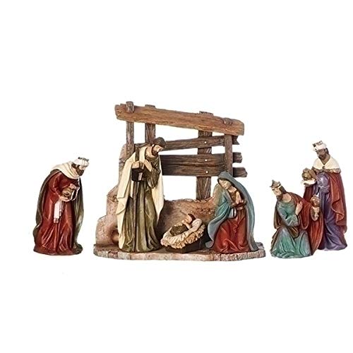 Roman Nativity Scene with Pallet Stable Creche 10 inch Christmas 7 ...