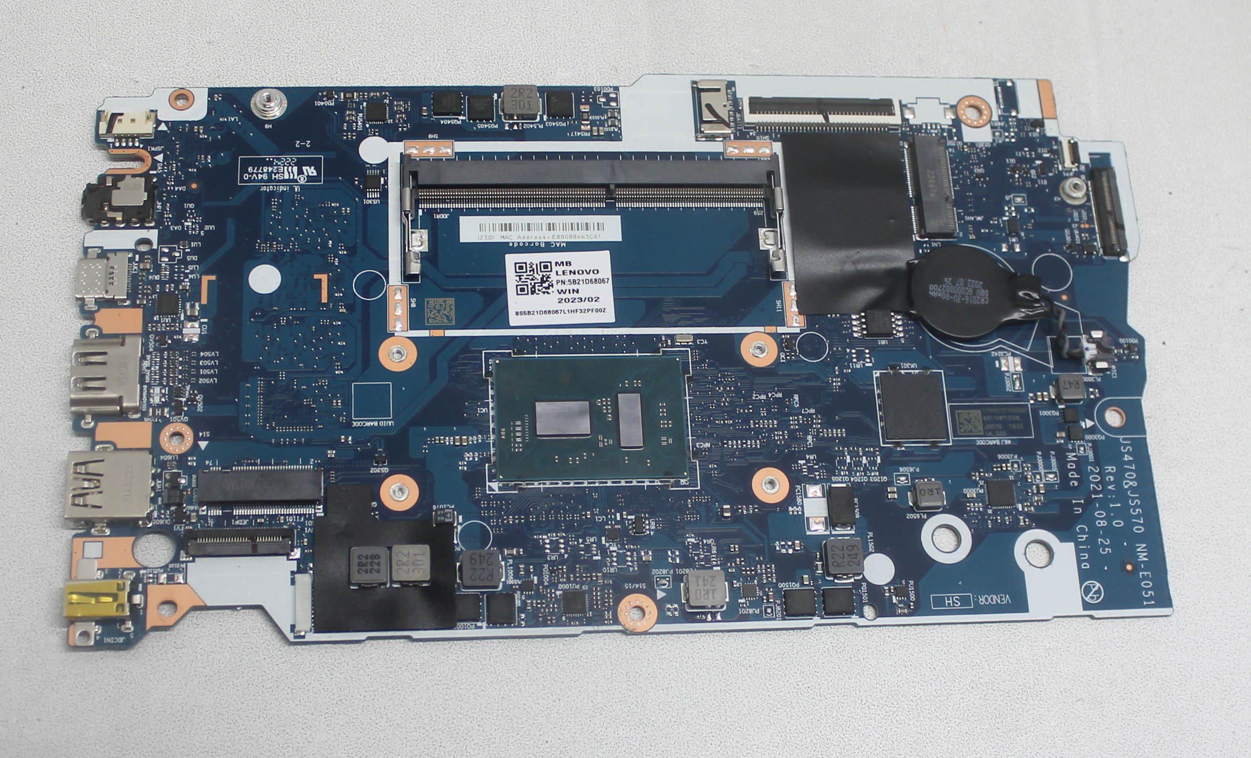 5B21D68067 LENOVO MOTHERBOARD N4500 Uma 4G Win L 82Lx Ideapad 1-15Ijl7 ...