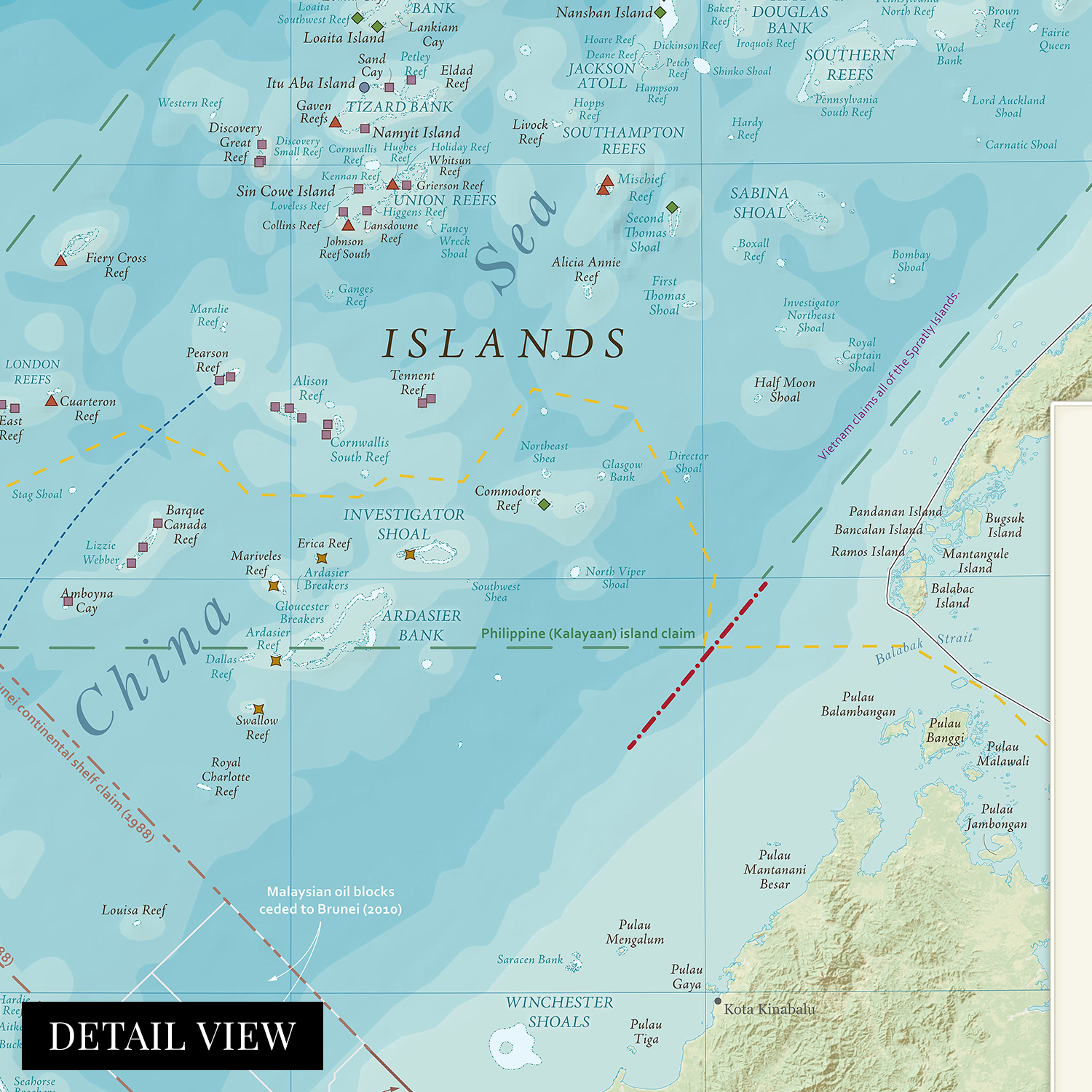 2015 SPRATLY ISLANDS Map Poster - Map of Spratly Islands in the South ...