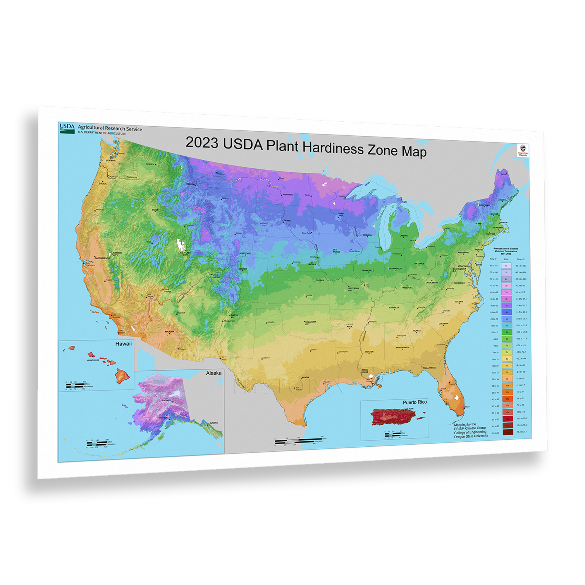 2023 USDA Plant Hardiness Zone Map Poster Wall Art Print | eBay