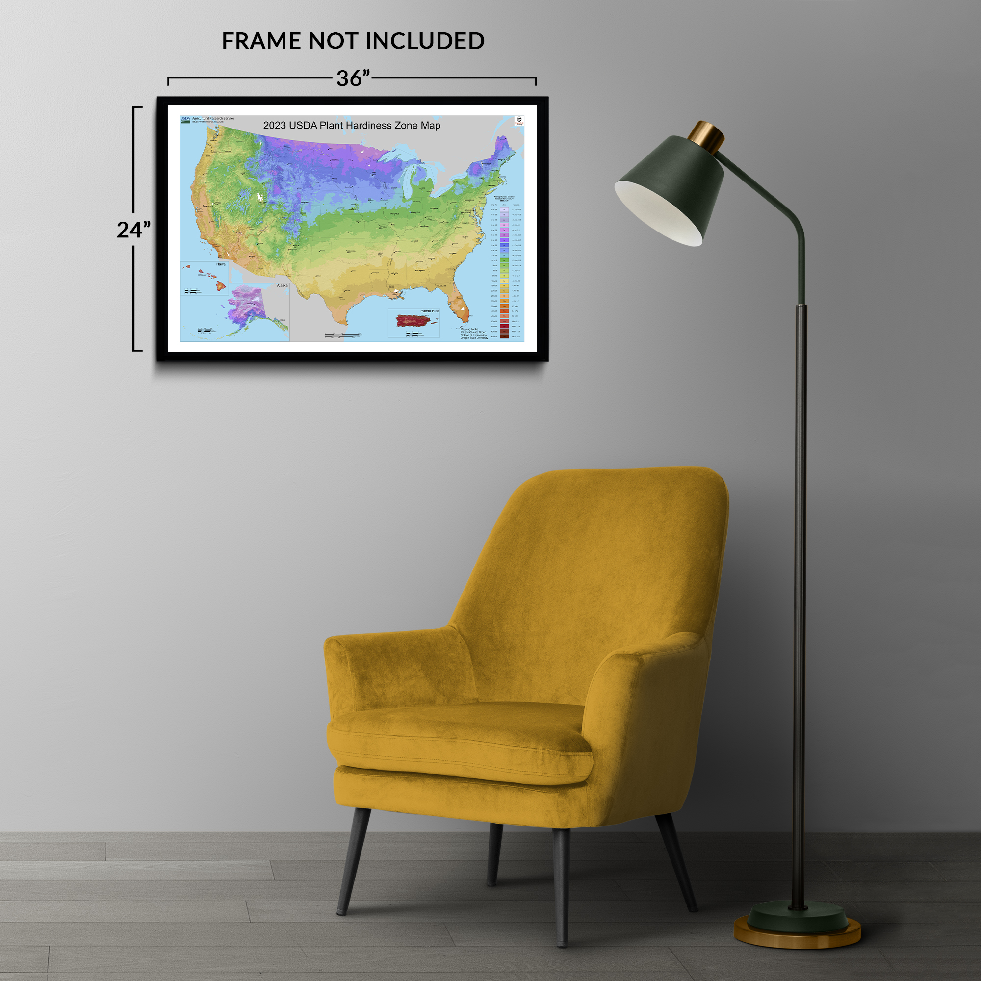 2023 USDA Plant Hardiness Zone Map Poster Wall Art Print | eBay