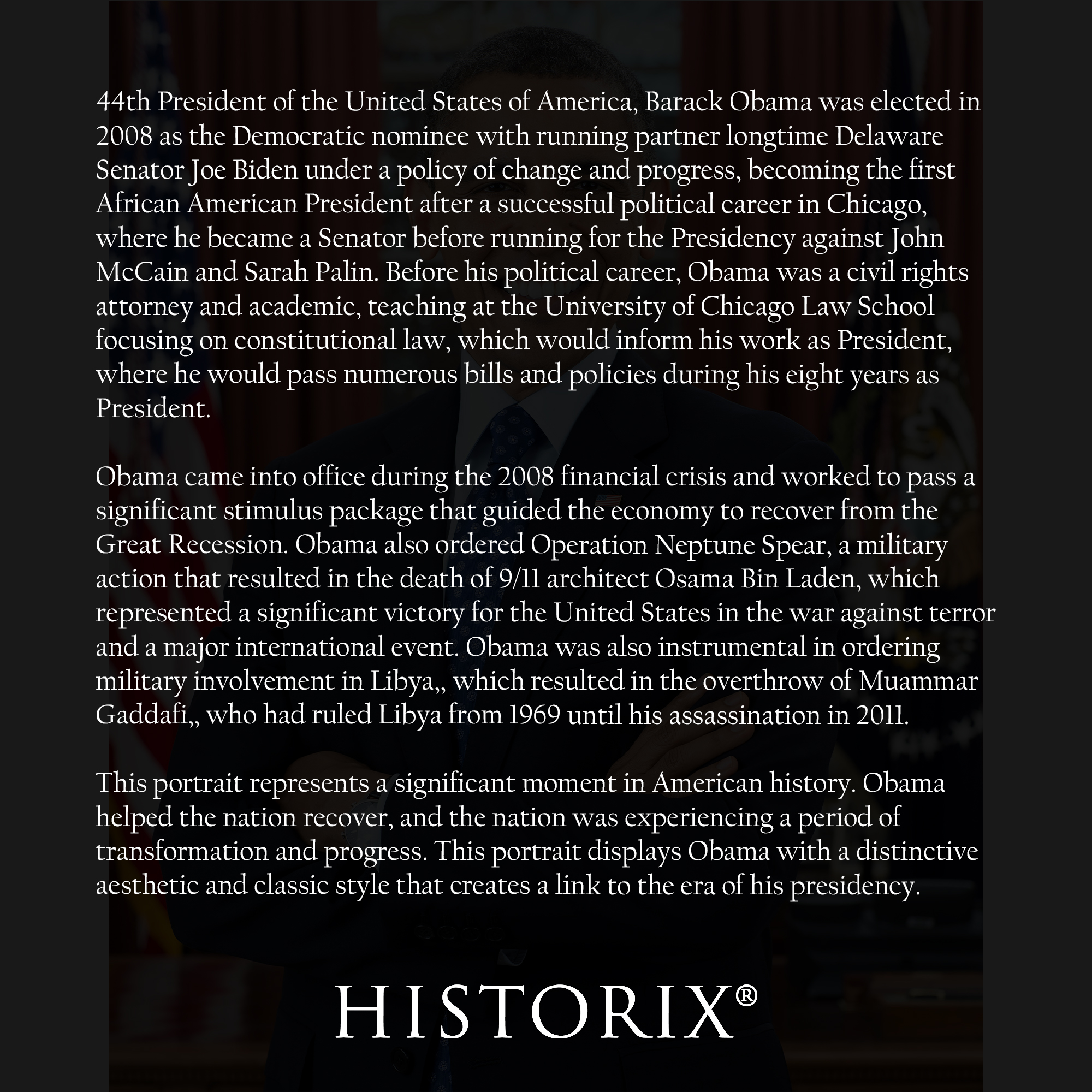 Barack Obama 44th President of the United States Official Portrait ...