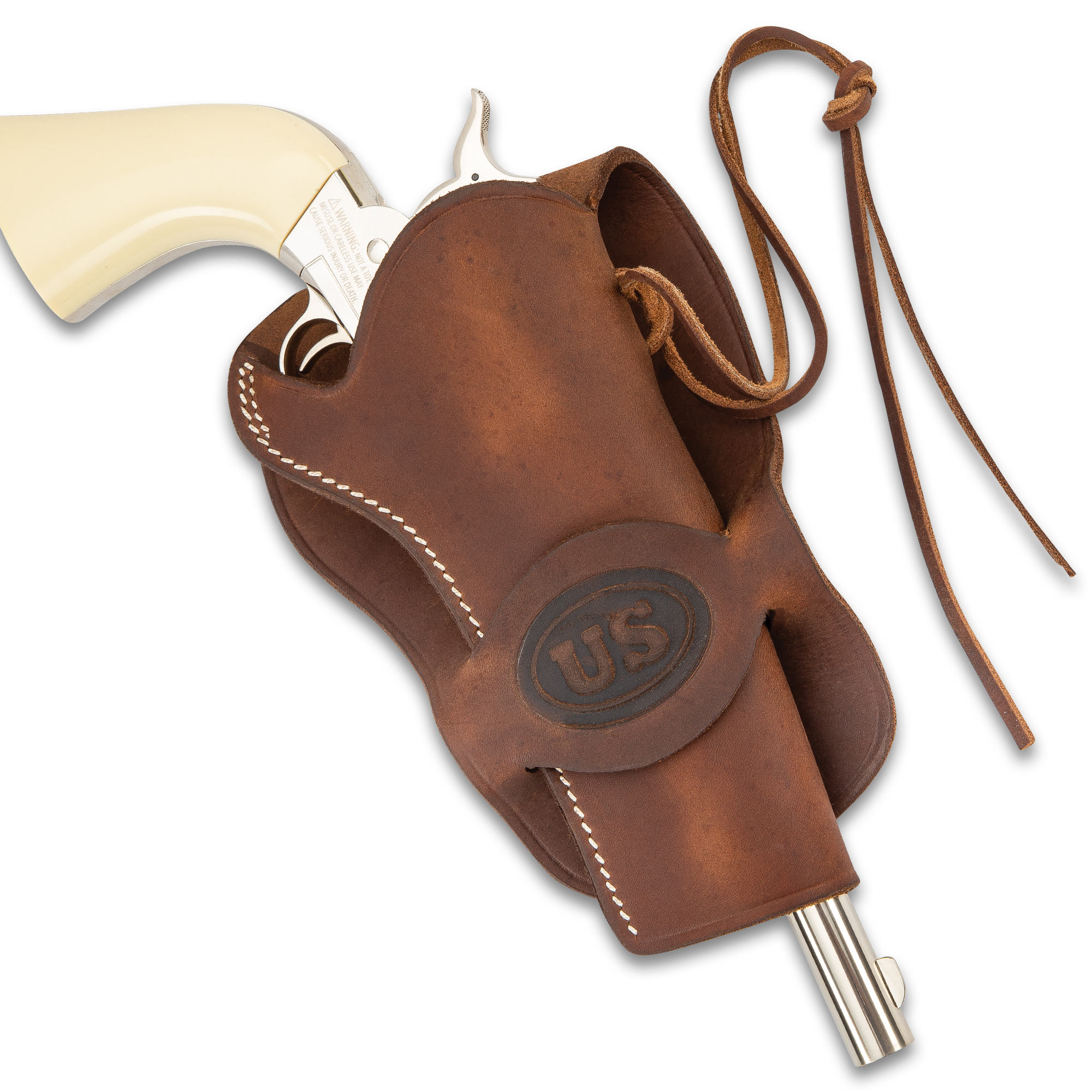 US CAVALRY SIX-GUN REVOLVER HOLSTER Premium Leather Handmade Pistol ...