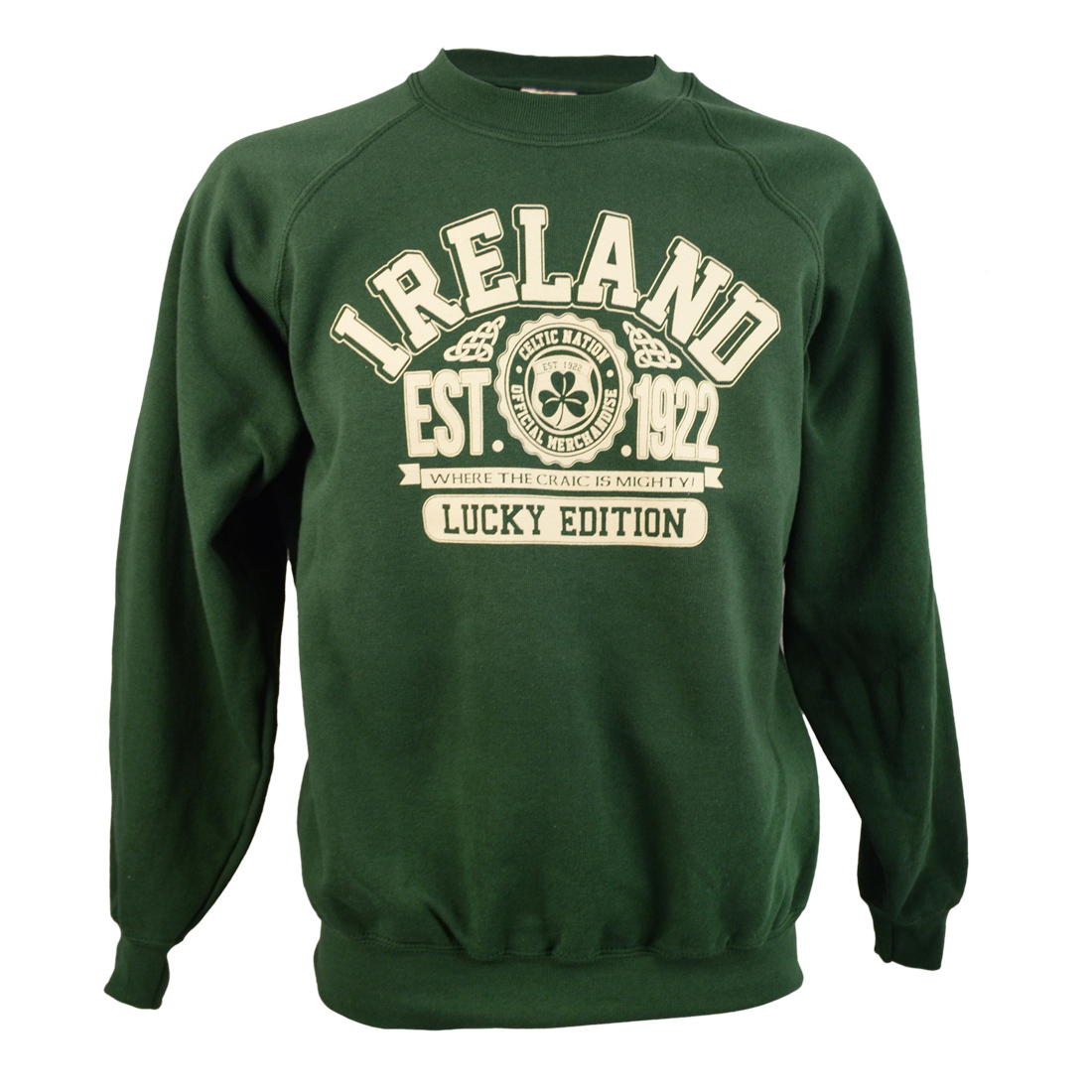 Men's Irish Sweatshirt Pullover Style Bottle Green Republic Of Ireland ...