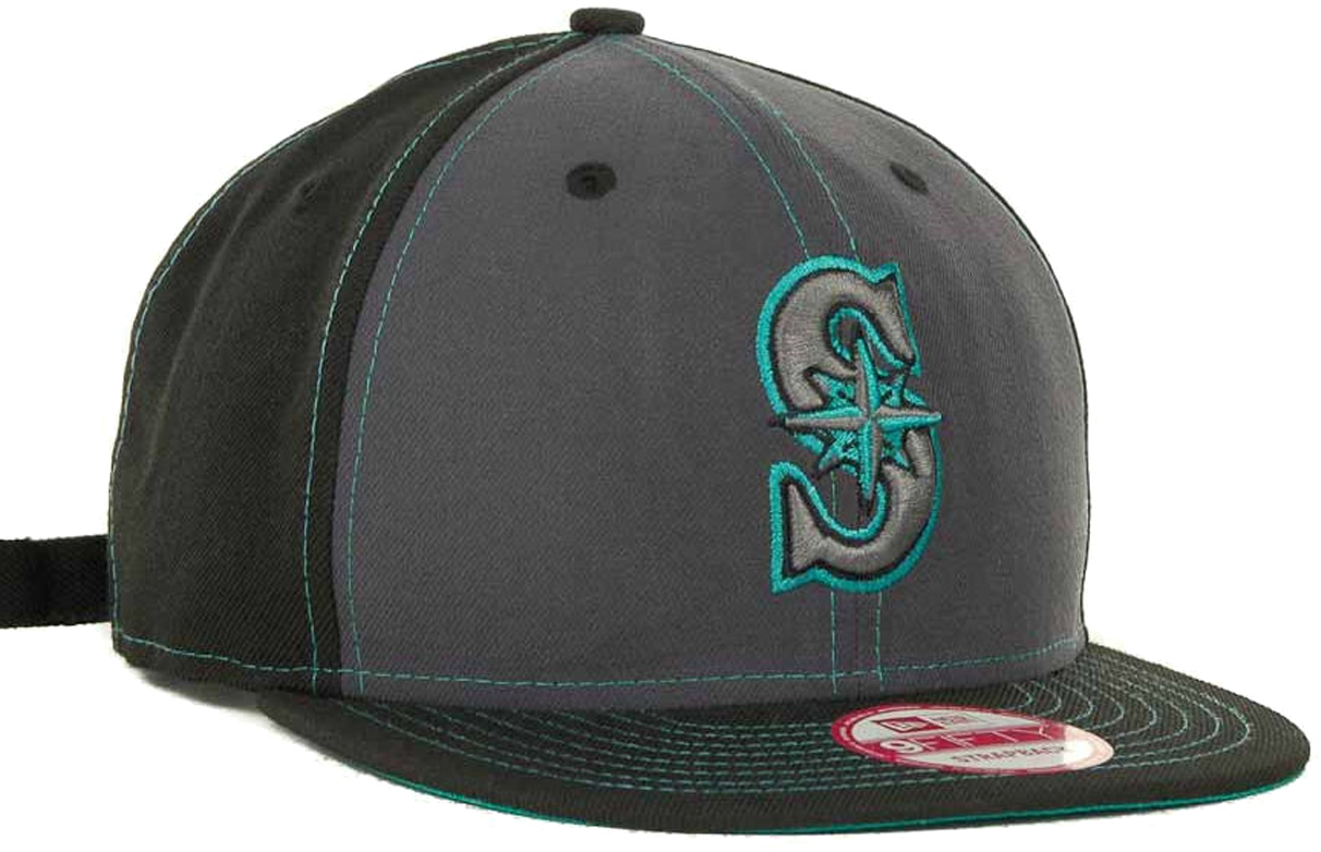New Era Seattle Mariners Strap In Pop Contrast Stitch 9Fifty Strapback ...