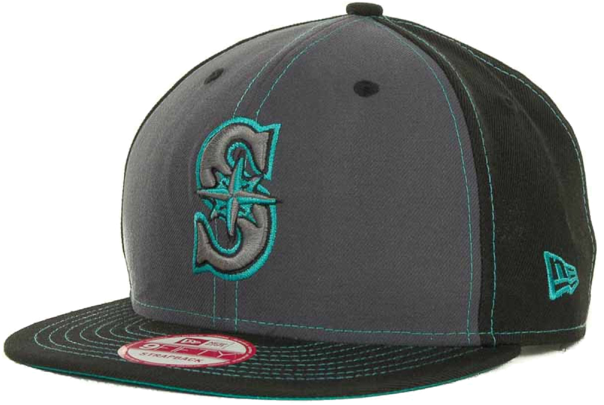 New Era Seattle Mariners Strap In Pop Contrast Stitch 9Fifty Strapback ...
