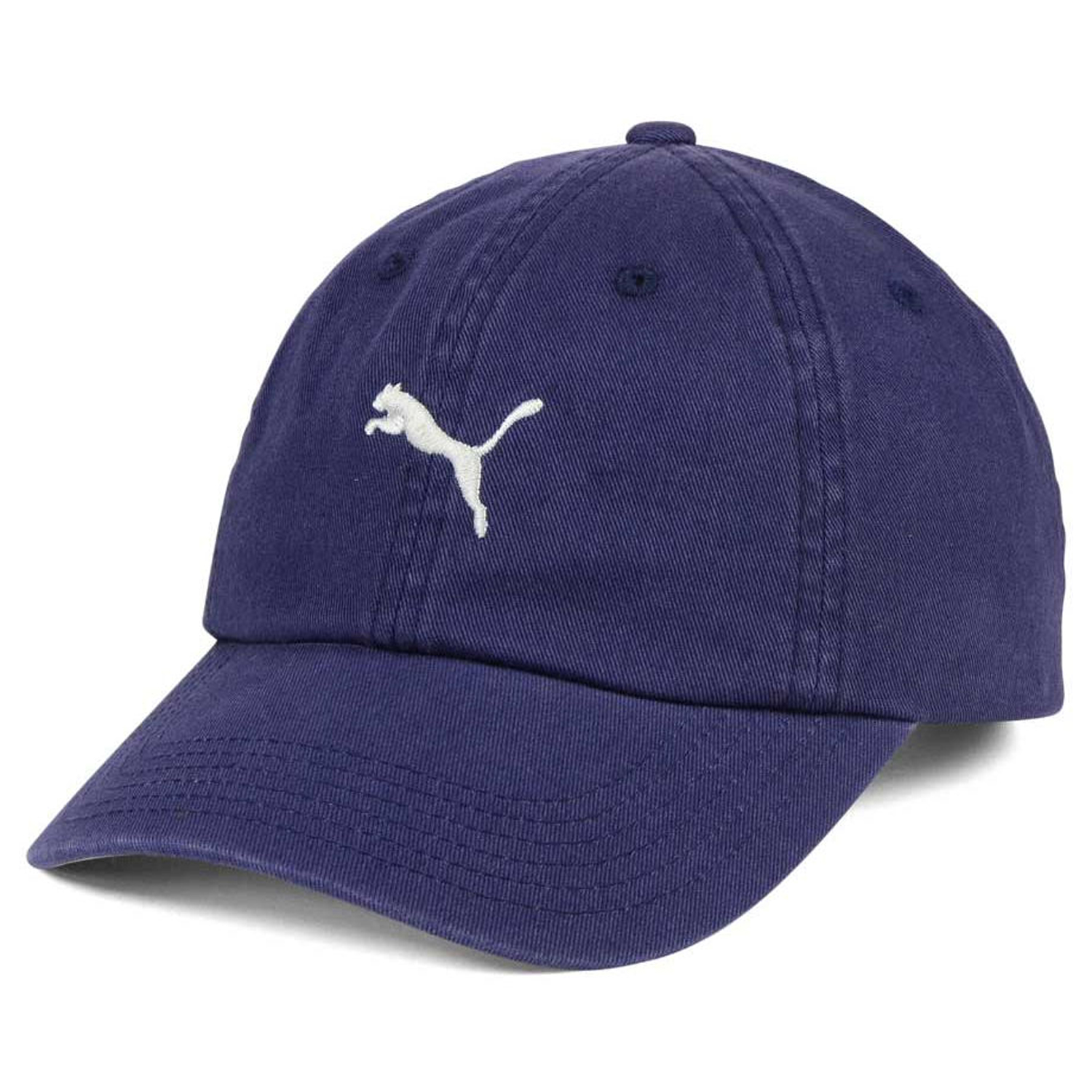 Puma Leaping Cat Logo Polo Leather Strapback Washed Slouch Dad Golf Cap ...