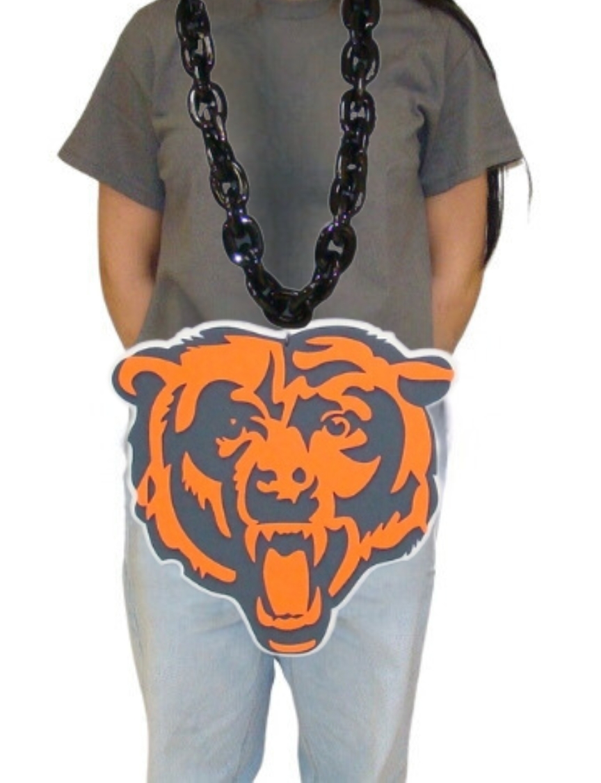 Chicago Bears Head BIG LOGO 3D Fan Chain Foam Necklace | eBay