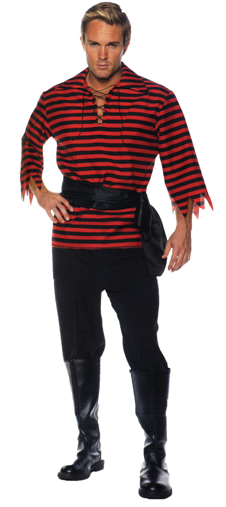 Men's Pirate Set Party Costume Lace Front Shirt, Pants, Sash | eBay