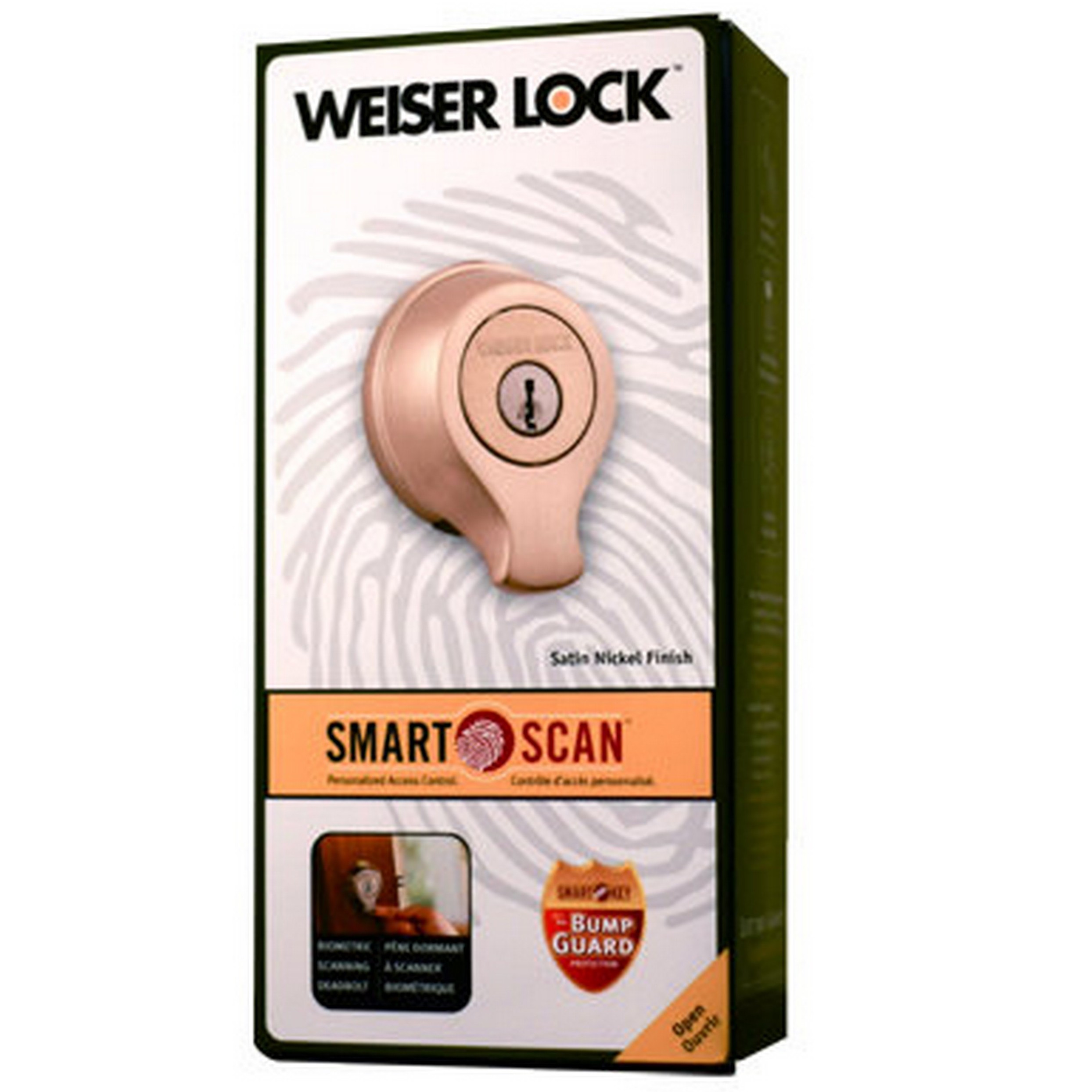 Weiser Smartscan Biometric Fingerprint Scanning Deadbolt Door Lock ...