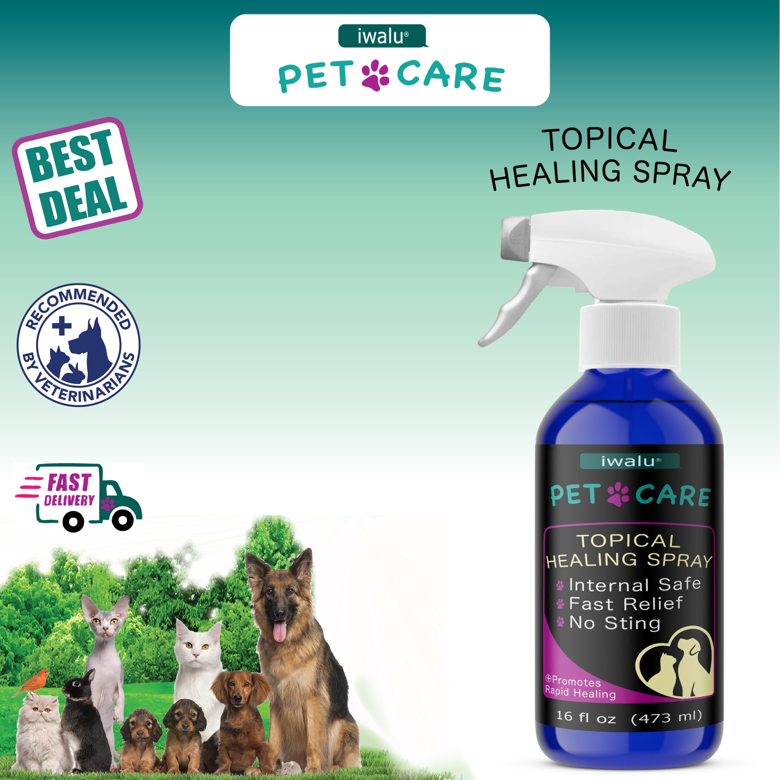 DOG ITCH SPRAY Yeast Skin Infection Treatment Hot Spot Supplement