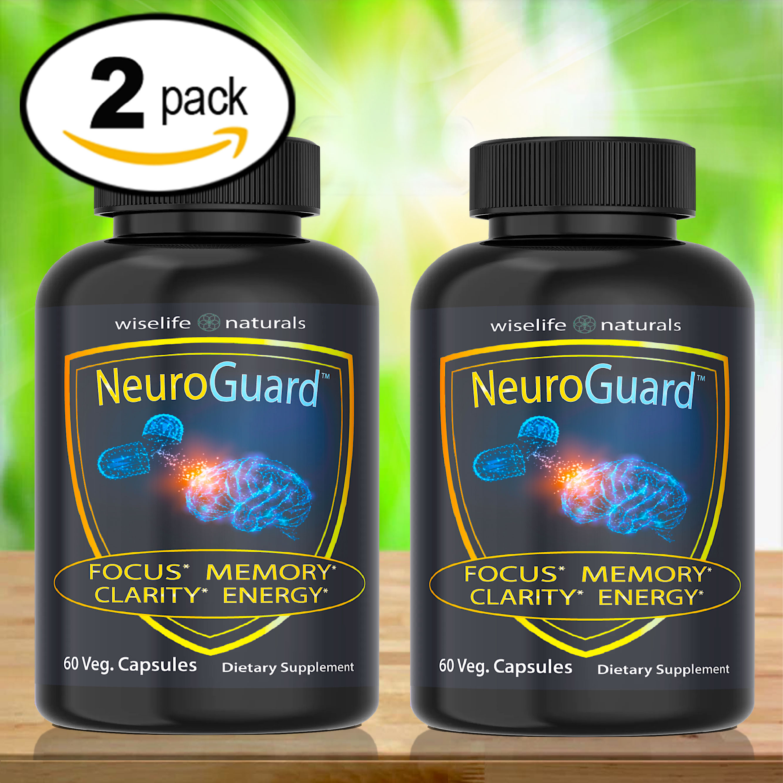 4 Pack Brain Booster, helps memory, focus and clarity-60 Capsules x4 ...