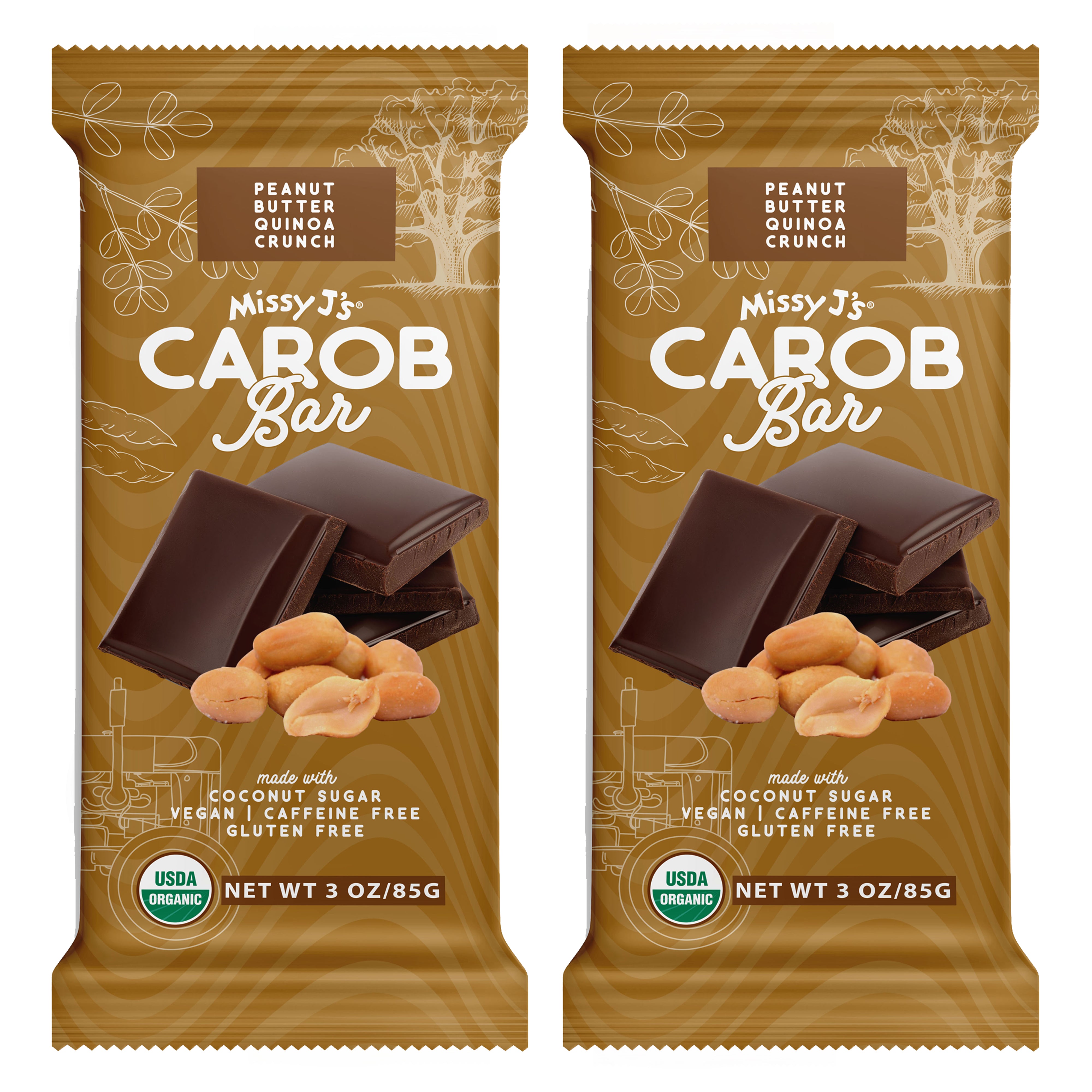 Missy J's Carob Peanut Butter Quinoa Crunch Candy Bar-2, 6, 12pk ...