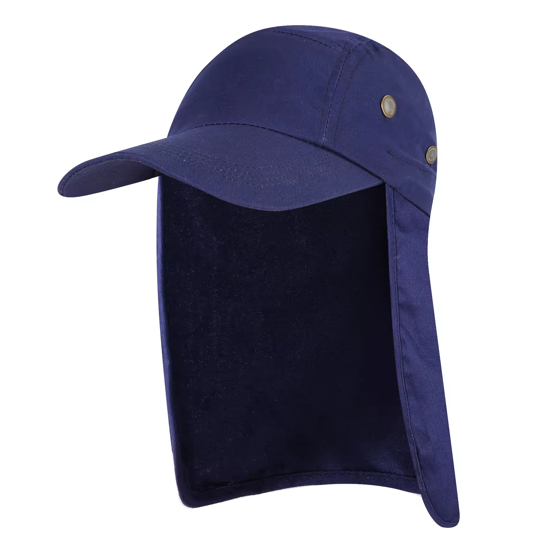 Sun Neck Protector Hiking Army Military Snap Brim Cap With Ear and Neck ...