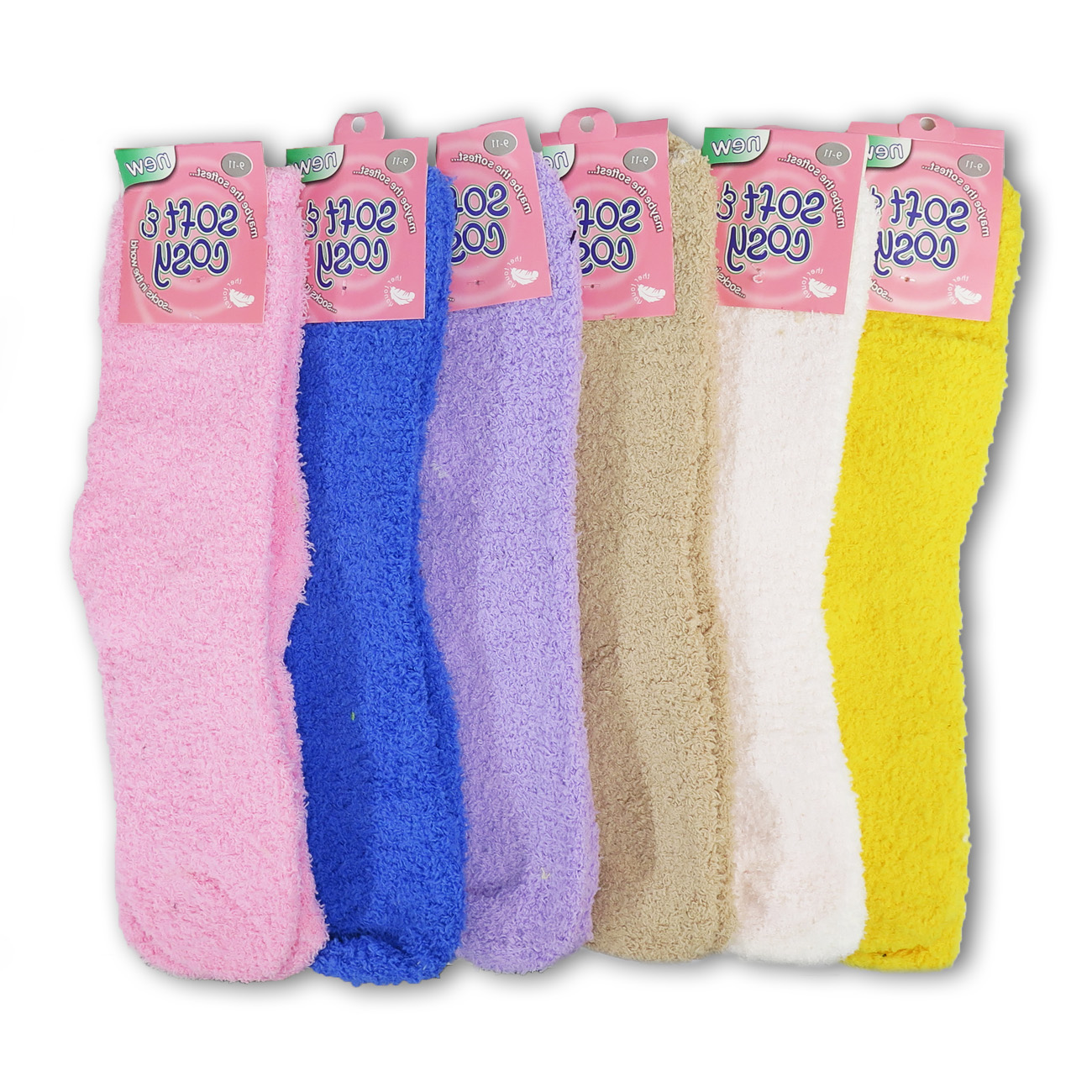 Womens Colorful Soft And Cozy Warm Microfiber Fuzzy Crew Socks 6 Or 12