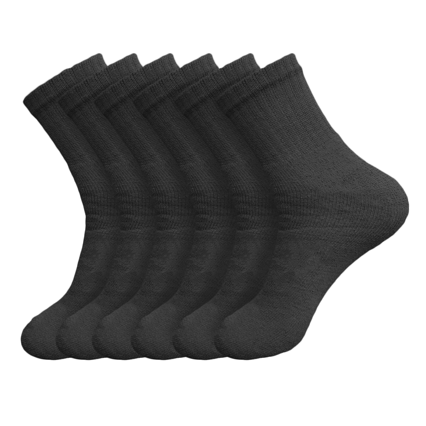 6 Pair Everlast Men s Quarter Length Socks Shoe Size 6 12 Black White