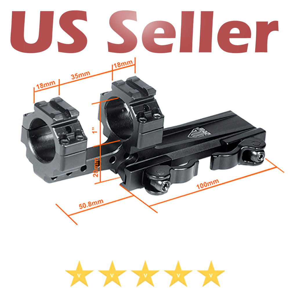 UTG Integral 1" Offset Quick Detach Scope Ring Mount 2 Top Slots 100mm ...