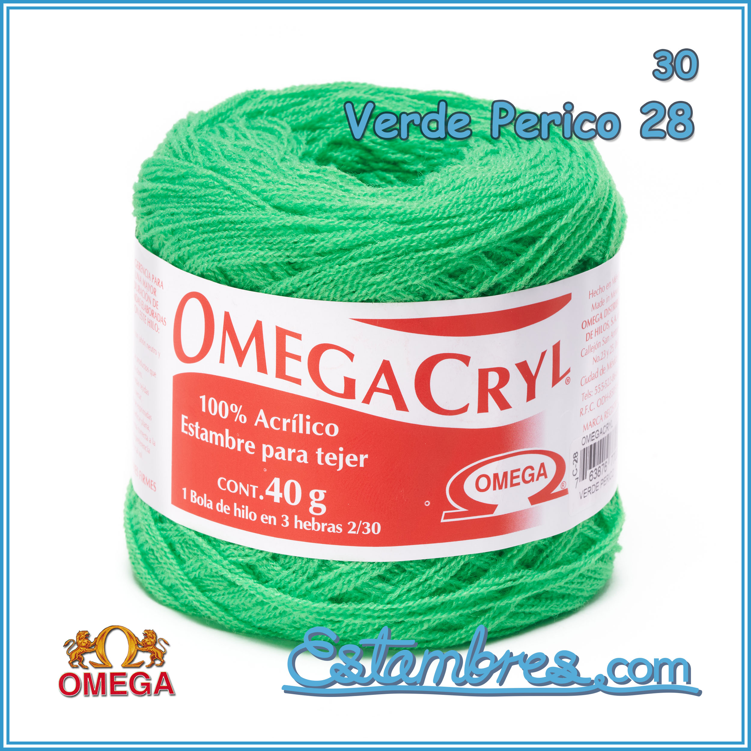 OMEGACRYL [40grs] by Omega - 3-Thread Yarn ideal for knitting and ...
