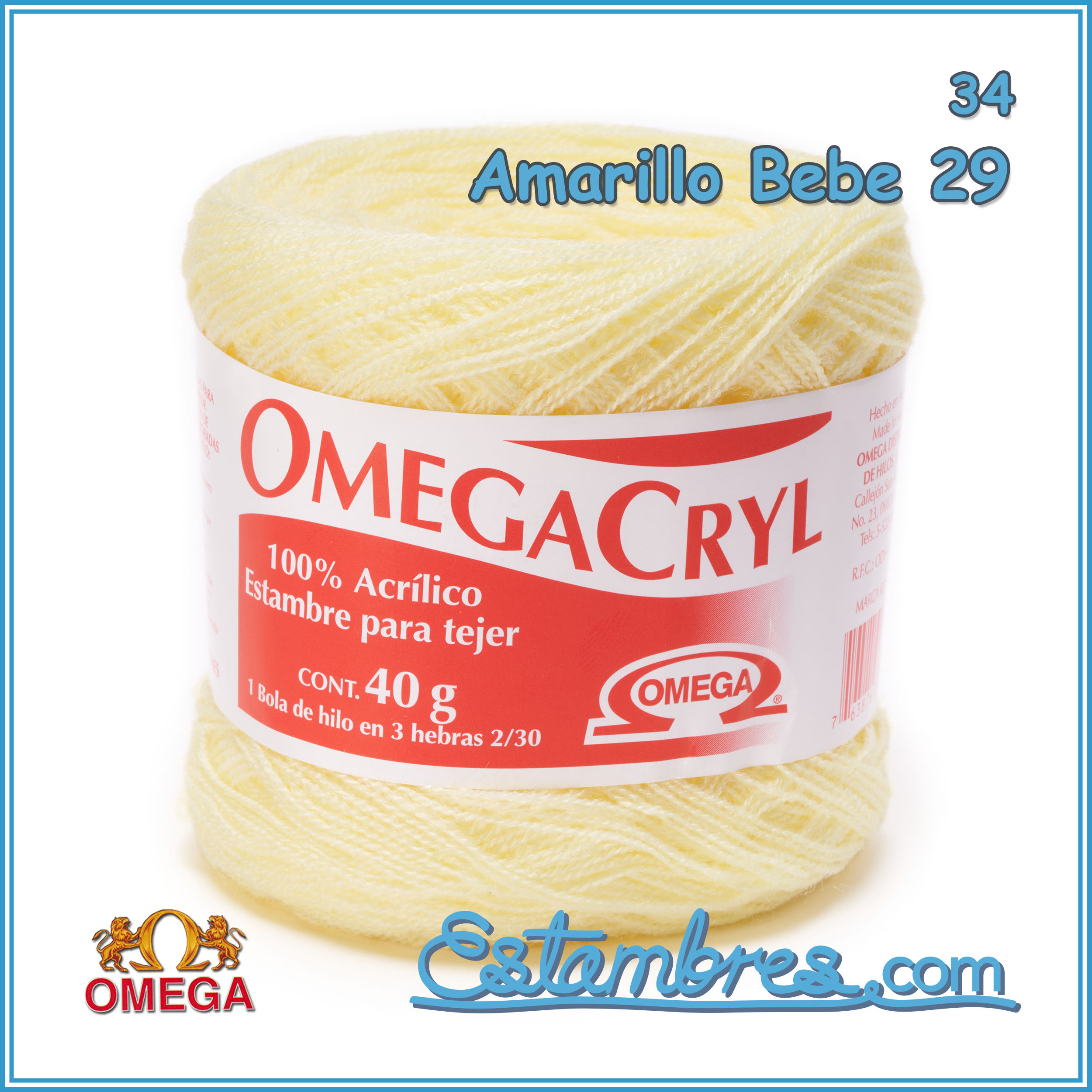 OMEGACRYL [40grs] by Omega - 3-Thread Yarn ideal for knitting and ...