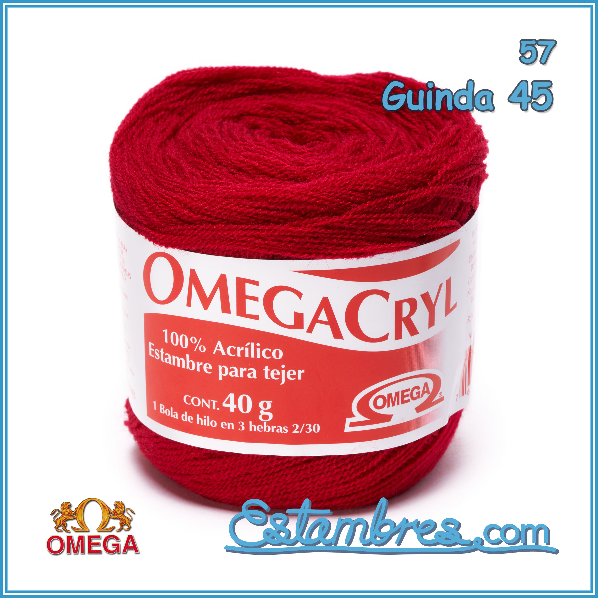 OMEGACRYL [40grs] by Omega - 3-Thread Yarn ideal for knitting and ...