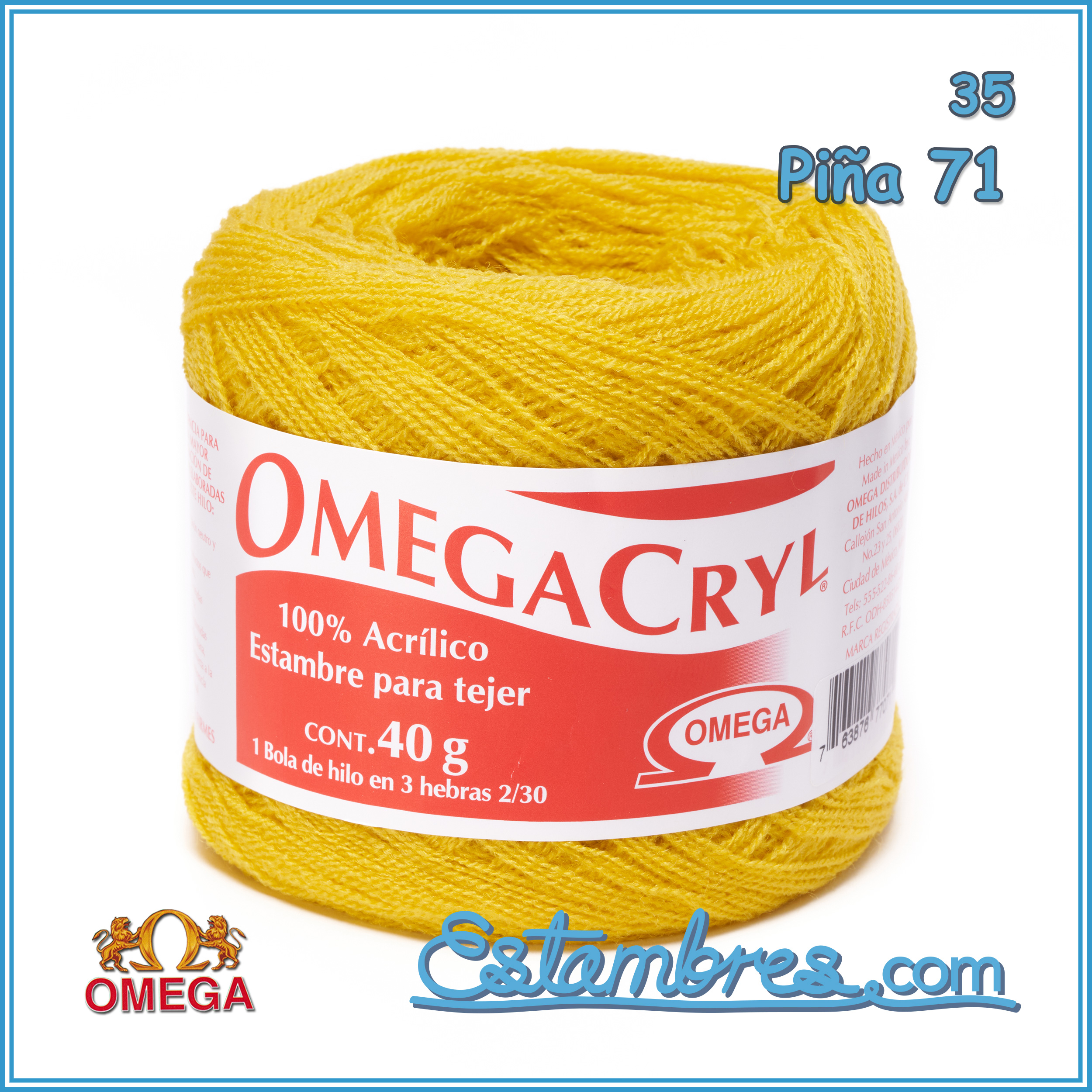OMEGACRYL [40grs] by Omega - 3-Thread Yarn ideal for knitting and ...