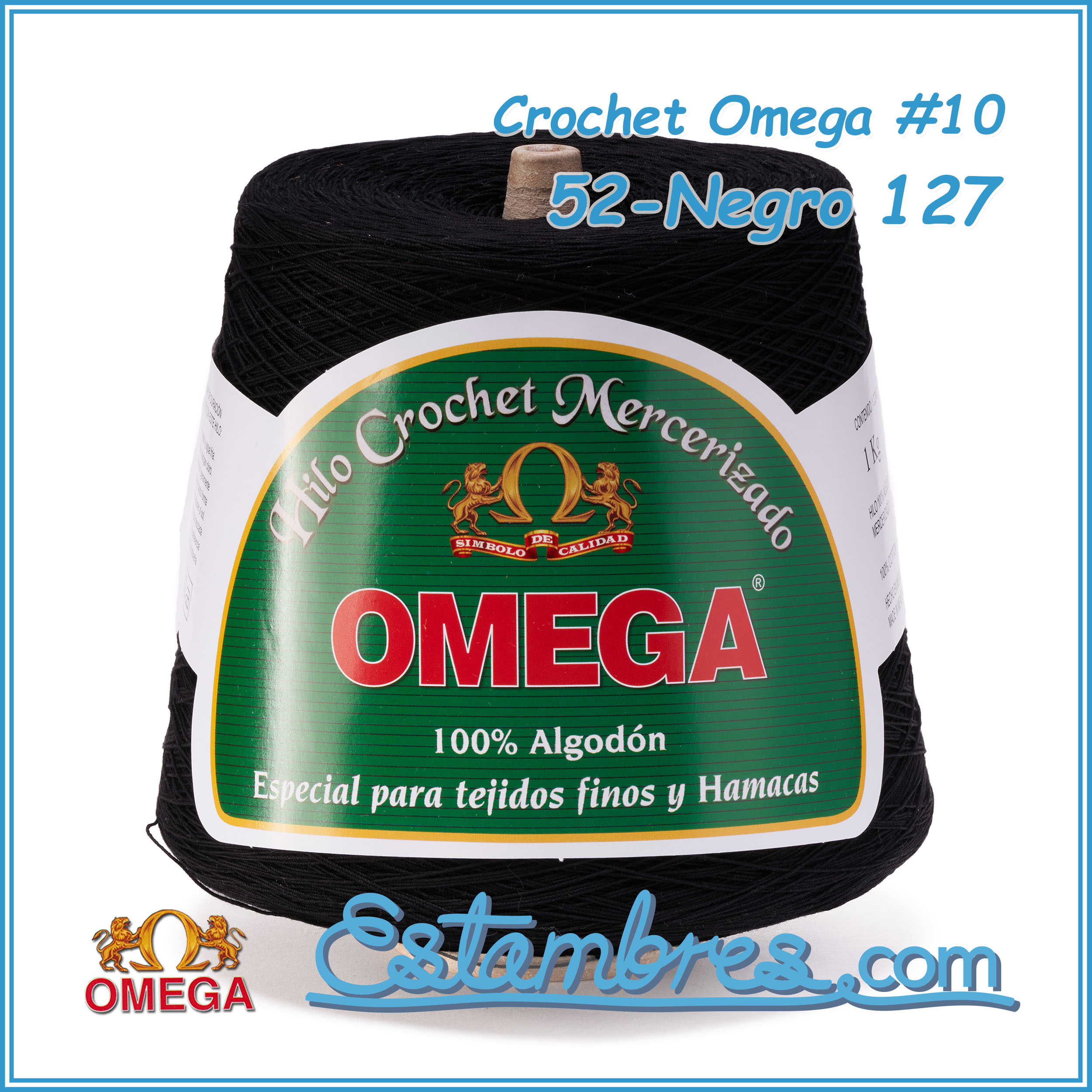 CROCHET OMEGA NO.10 [Cone 1kg] - 100% Mercerized Cotton Yarn for Fine ...