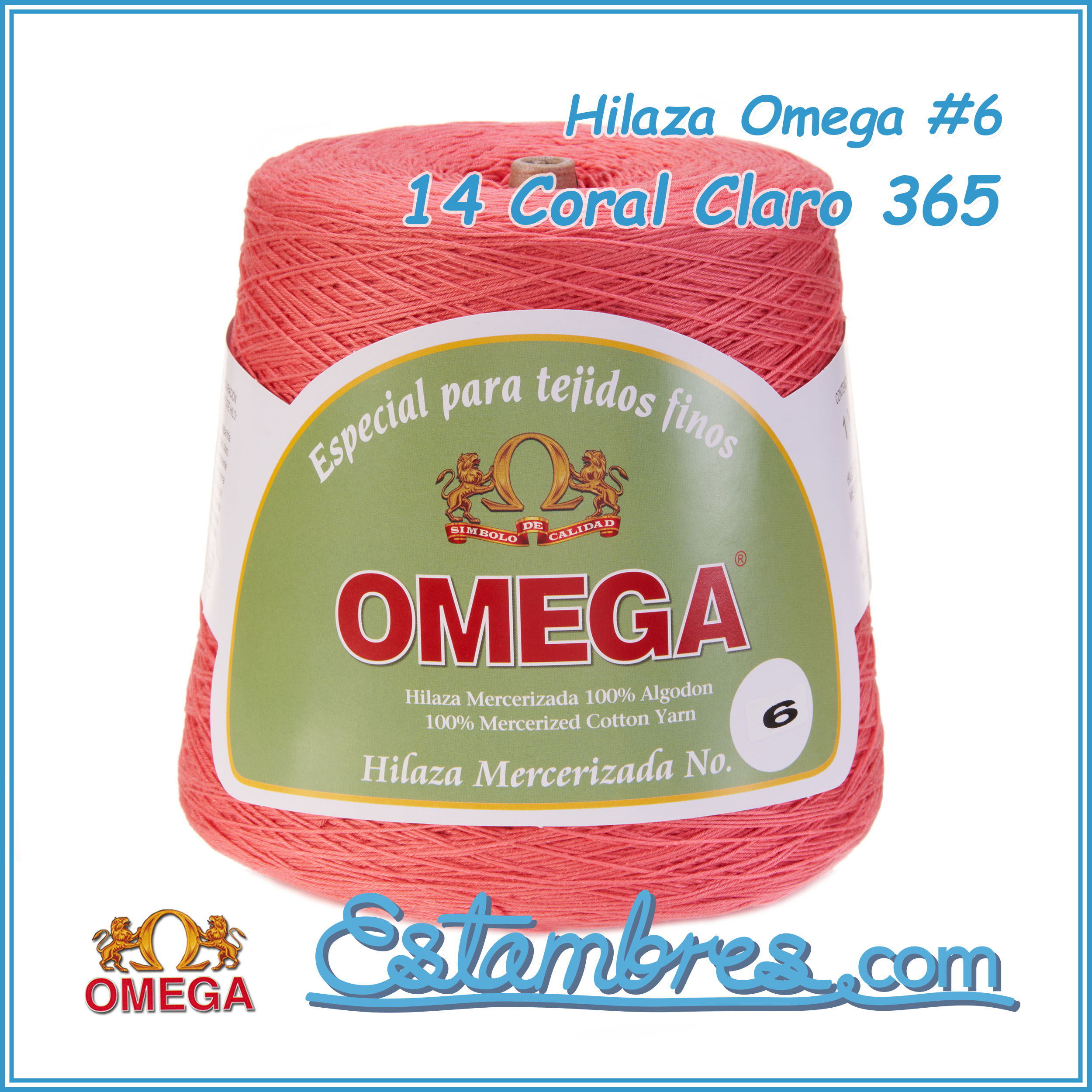 OMEGA NO.6 [Cone 1KG] by Omega - Soft Yarn 100% Mercerized Cotton Yarn ...