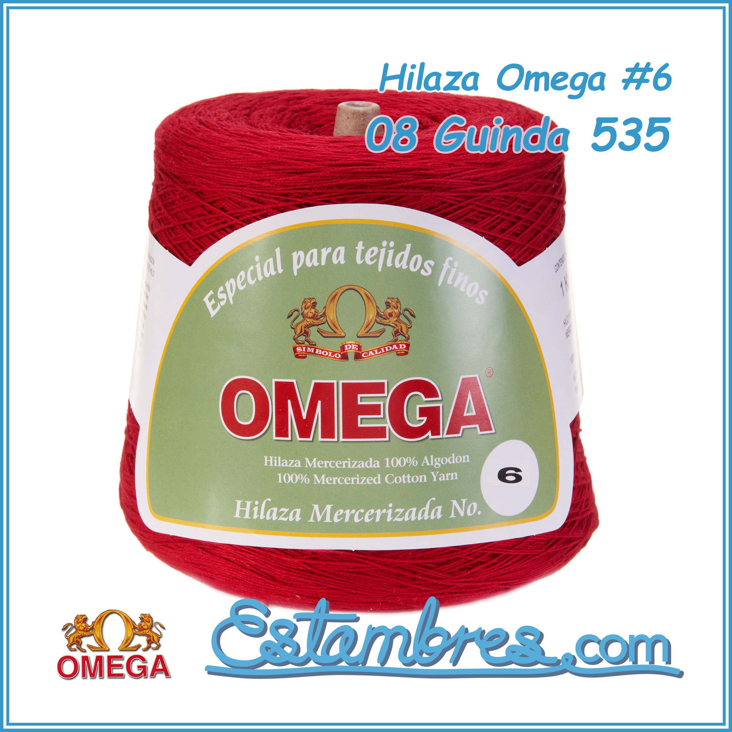 OMEGA NO.6 [Cone 1KG] by Omega - Soft Yarn 100% Mercerized Cotton Yarn ...