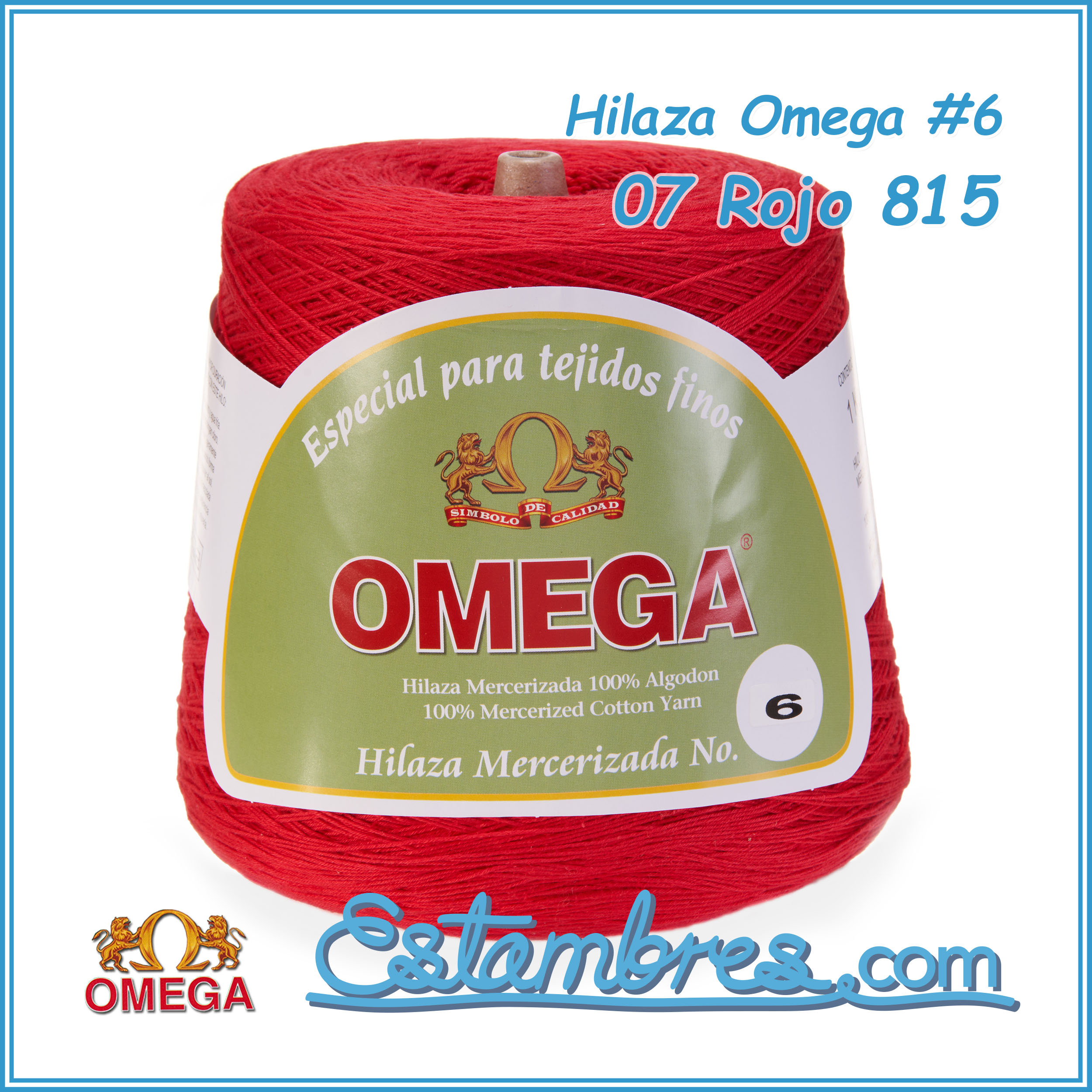 OMEGA NO.6 [Cone 1KG] by Omega - Soft Yarn 100% Mercerized Cotton Yarn ...