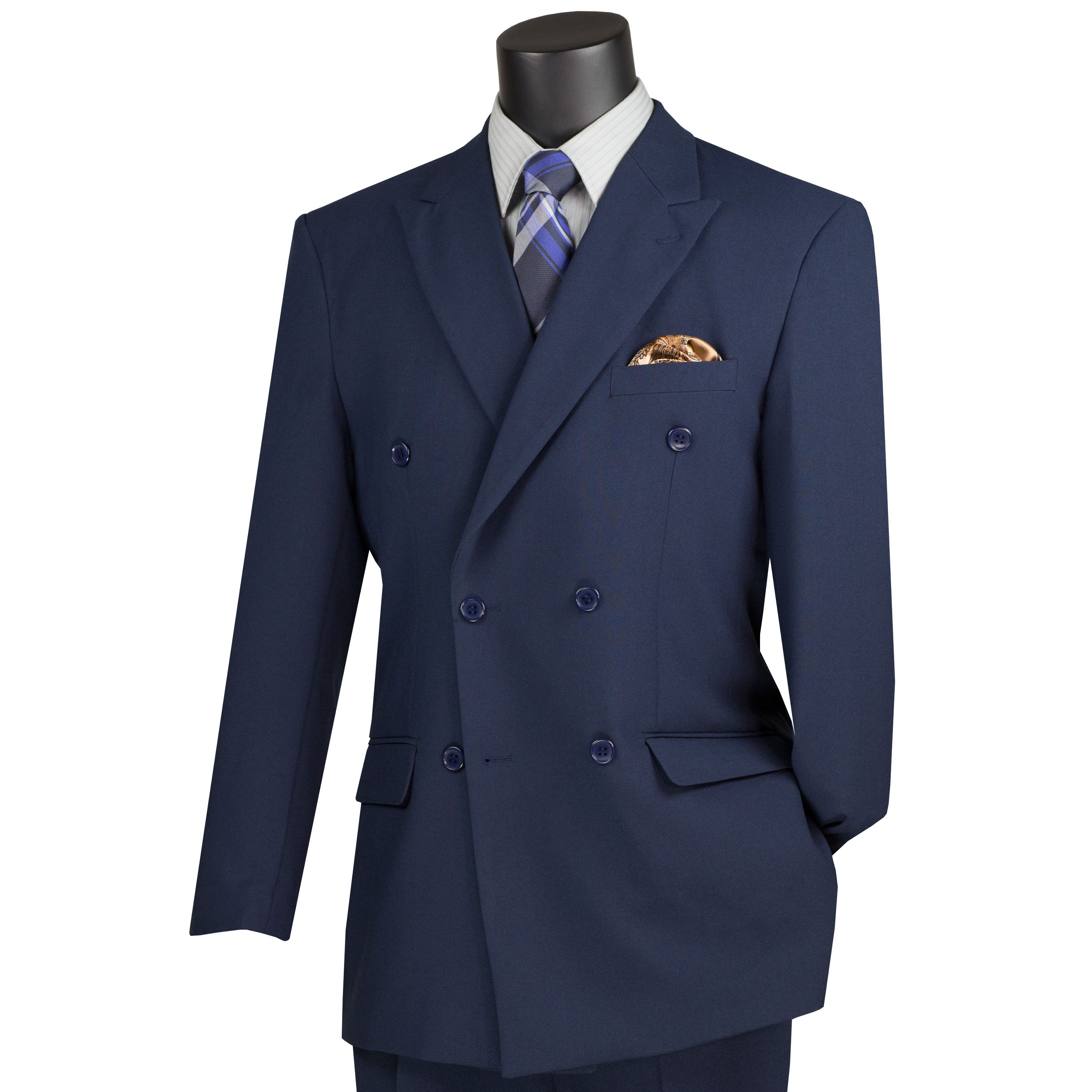 LUCCI Men's Double Breasted Classic Fit Poplin Polyester Suit NEW | eBay