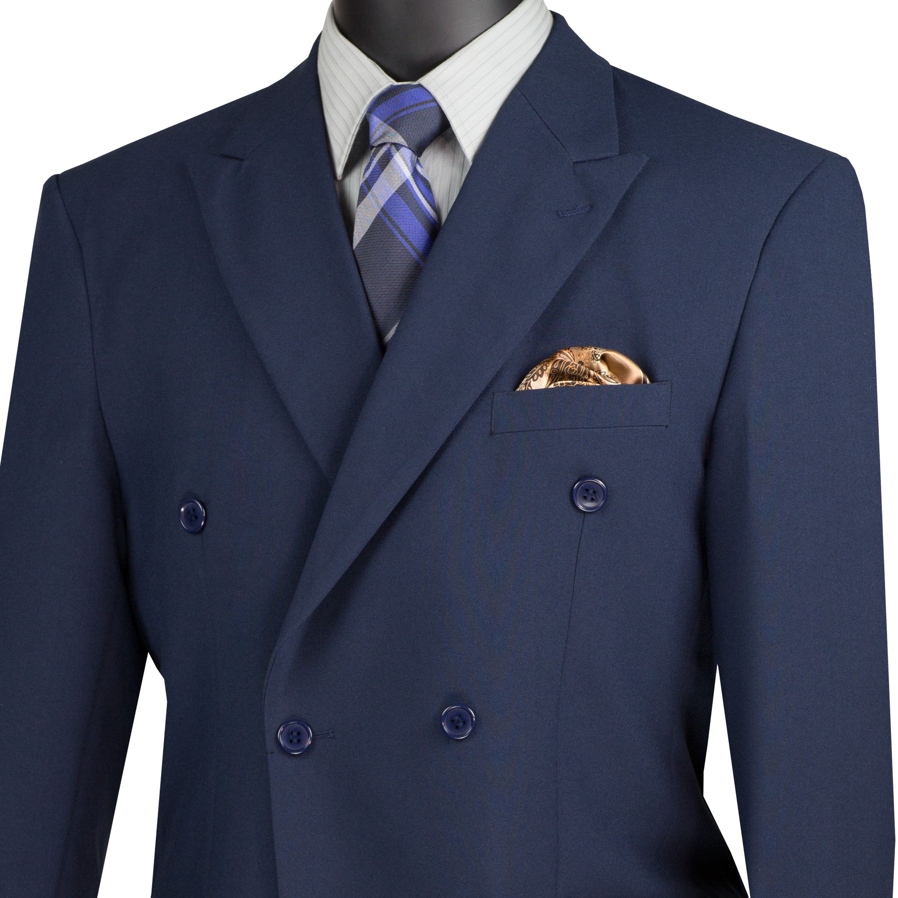 LUCCI Men's Double Breasted Classic Fit Poplin Polyester Suit NEW | eBay