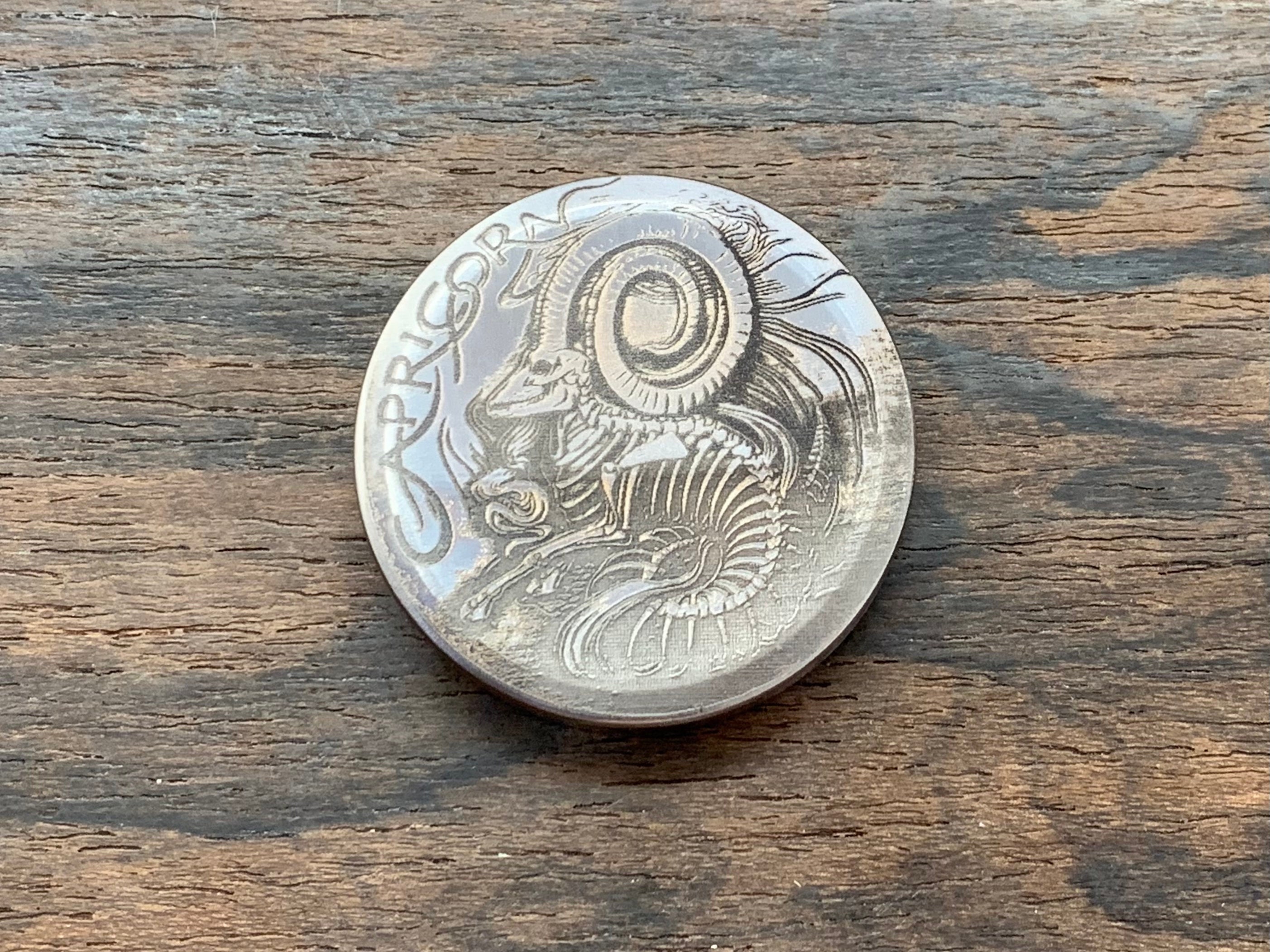 4 sizes CAPRICORN engraved Titanium Worry Coin Challenge Coin | eBay