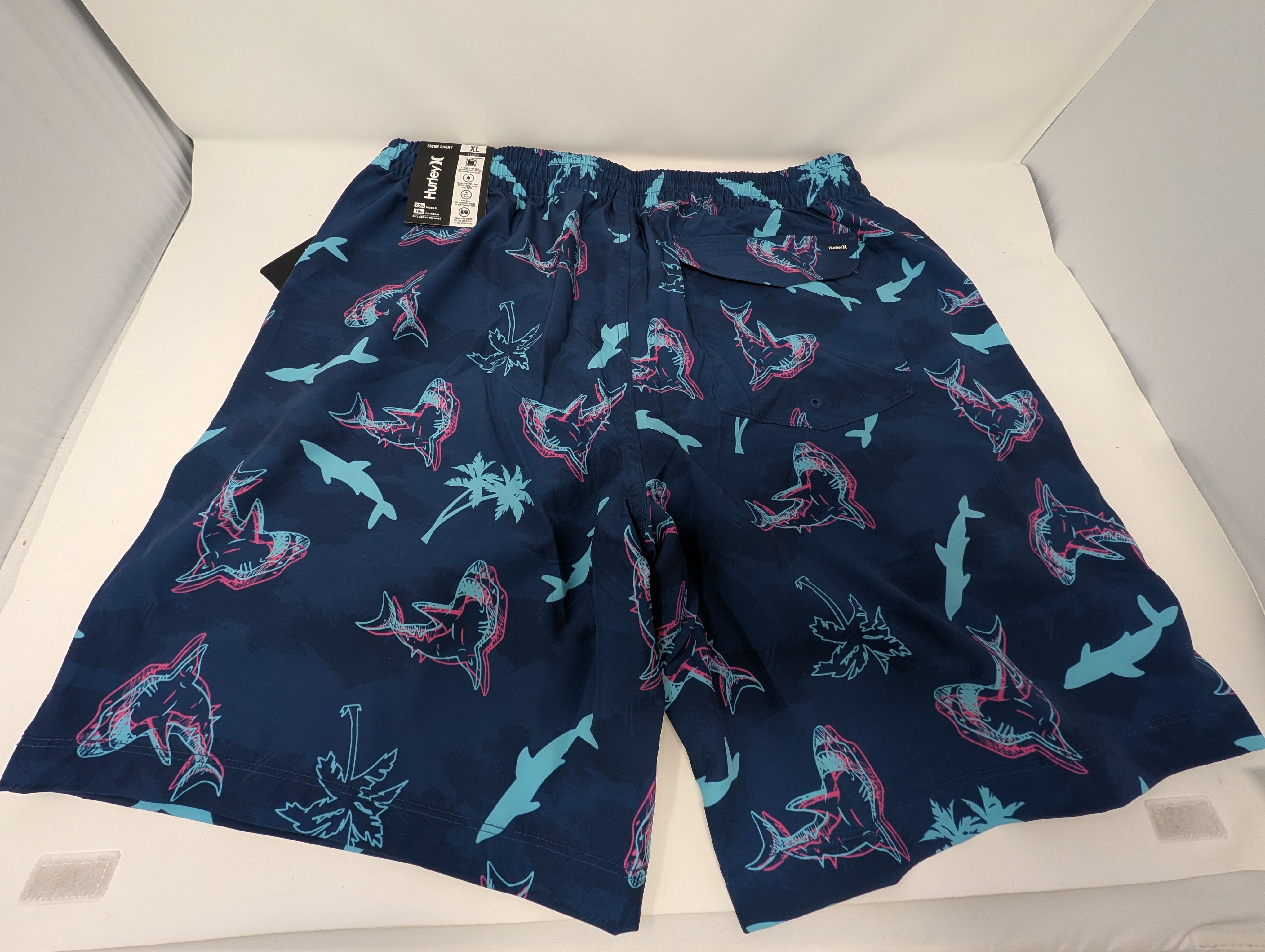 HURLEY MEN'S SHARK WAVE VOLLEY SWIM SHORTS - SIZE: MEN XL - MULTI ...