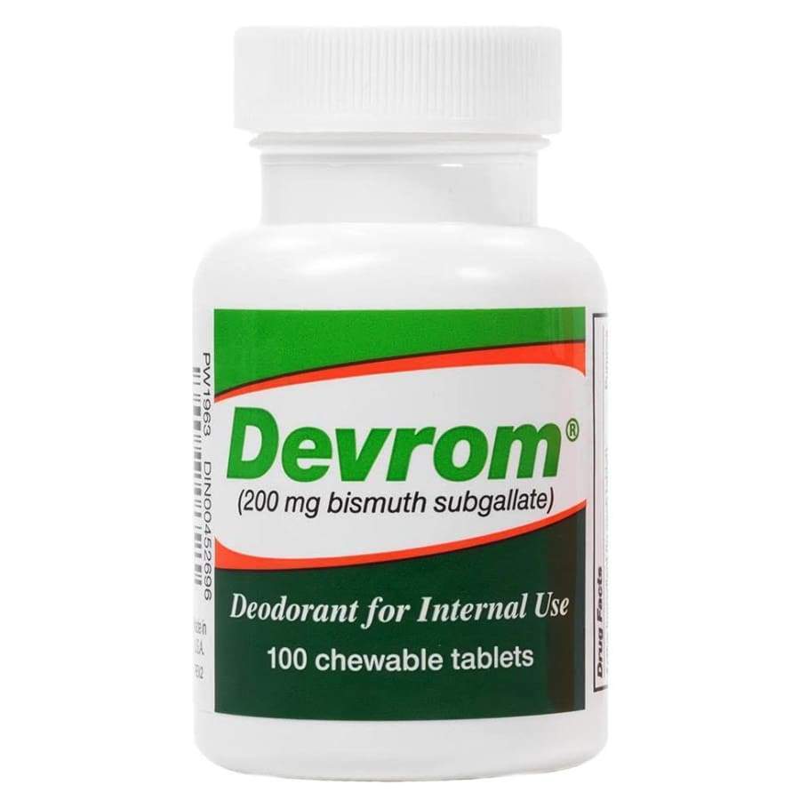 Devrom 200mg Bismuth Subgallate Internal Deodorant 100 Chewable Tablets ...