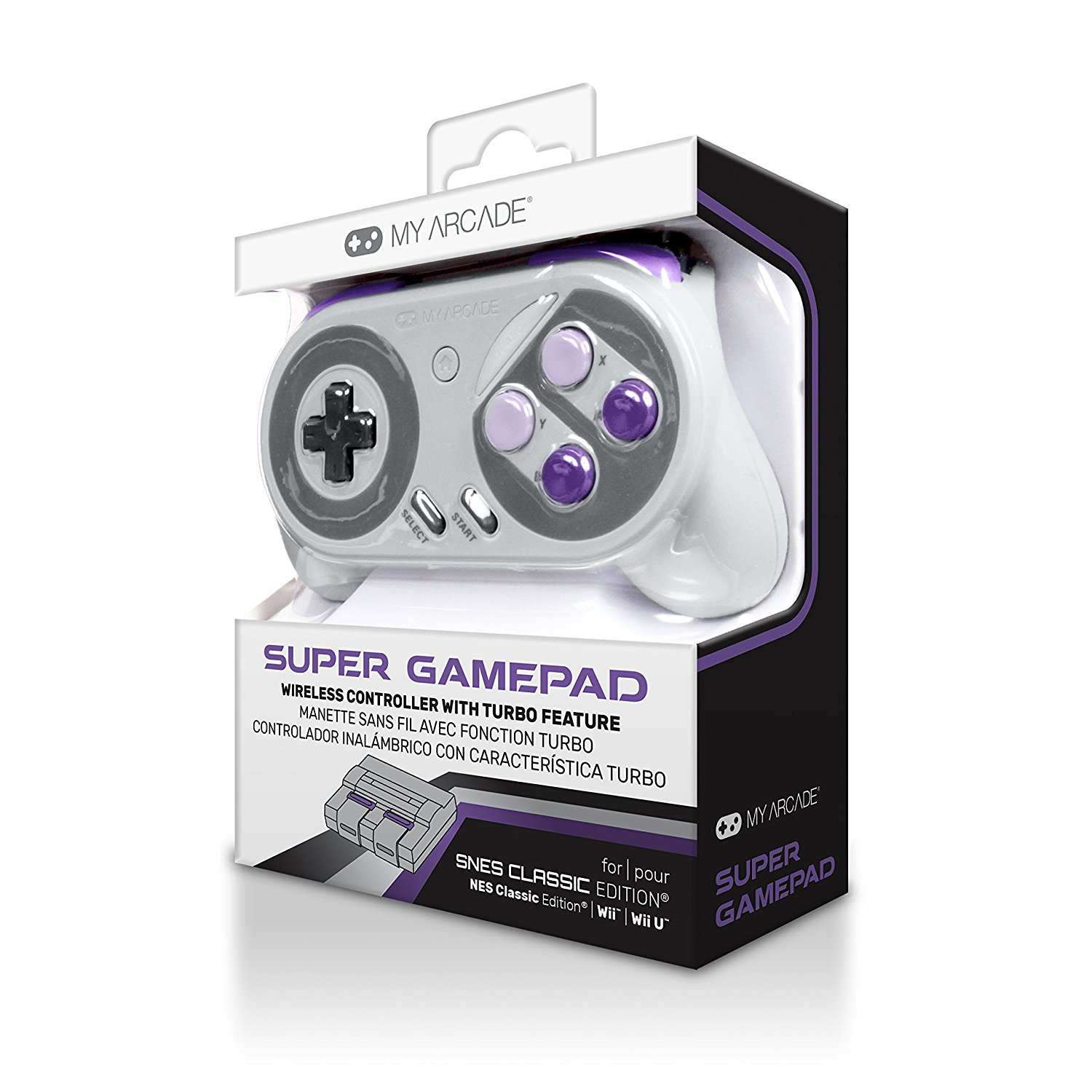 MY ARCADE Super Gamepad Wireless Turbo Controller for NES & SNES ...