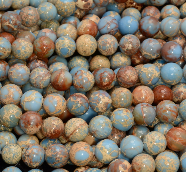 Light Blue Sea Sediment Imperial Jasper Gemstone Round 4mm 6mm 8mm 10mm ...