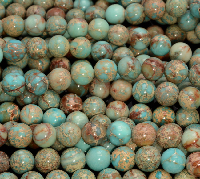 Turquoise Blue Sea Sediment Imperial Jasper Round 4mm 6mm 8mm 10mm ...